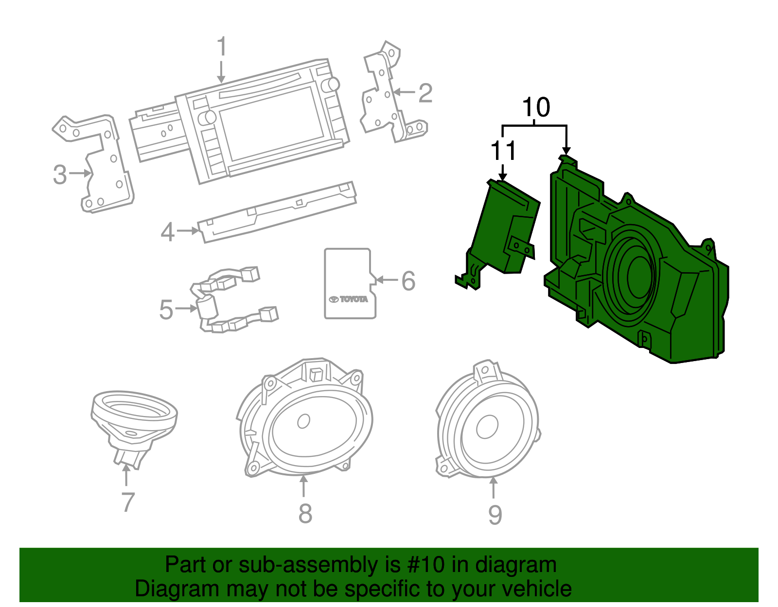 2018-2019 Toyota Tacoma Speaker 86150-04111 | Toyota Parts Center