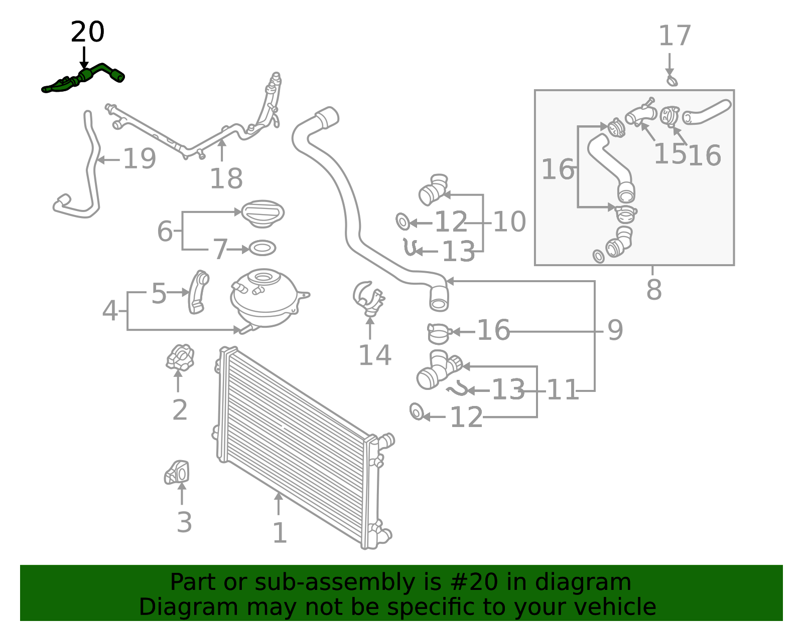 1J0-122-109-AA - Genuine Audi Hose 1J0122109AA OEM Authorized Dealer ...