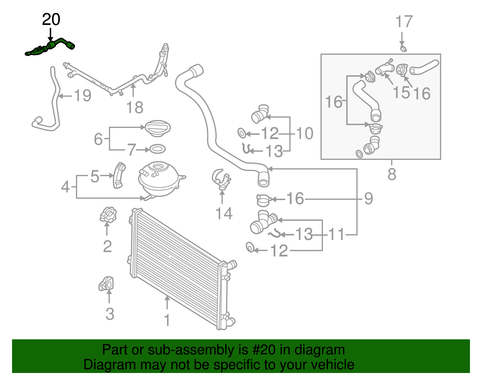 2000-2006 Audi Hose 1J0-122-109-AA | Audi USA Parts