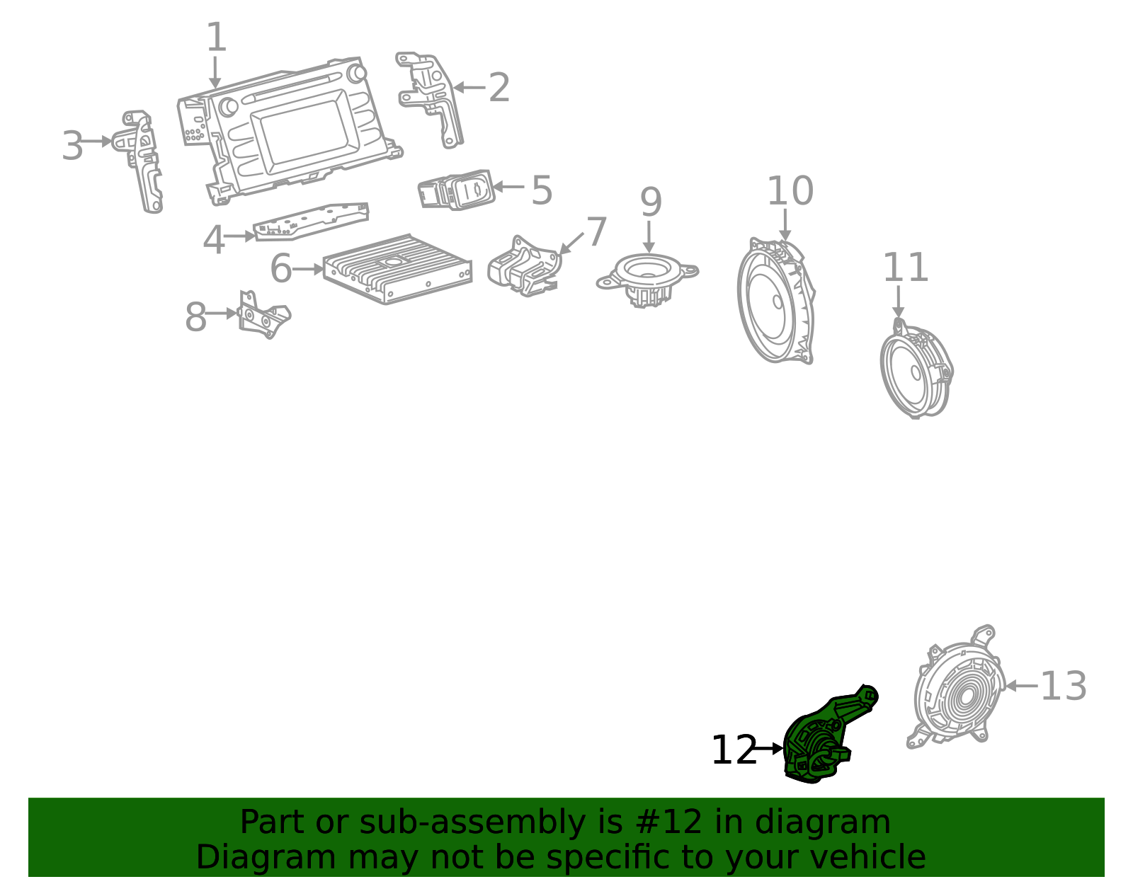 Genuine Official Toyota Rear Speaker part# 86150-0E030 for 2014-2019 ...