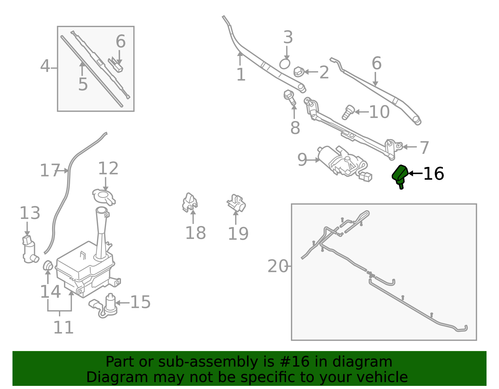 2007-2010 Hyundai Elantra Washer Nozzle 98630-2H000 | MotorMotor