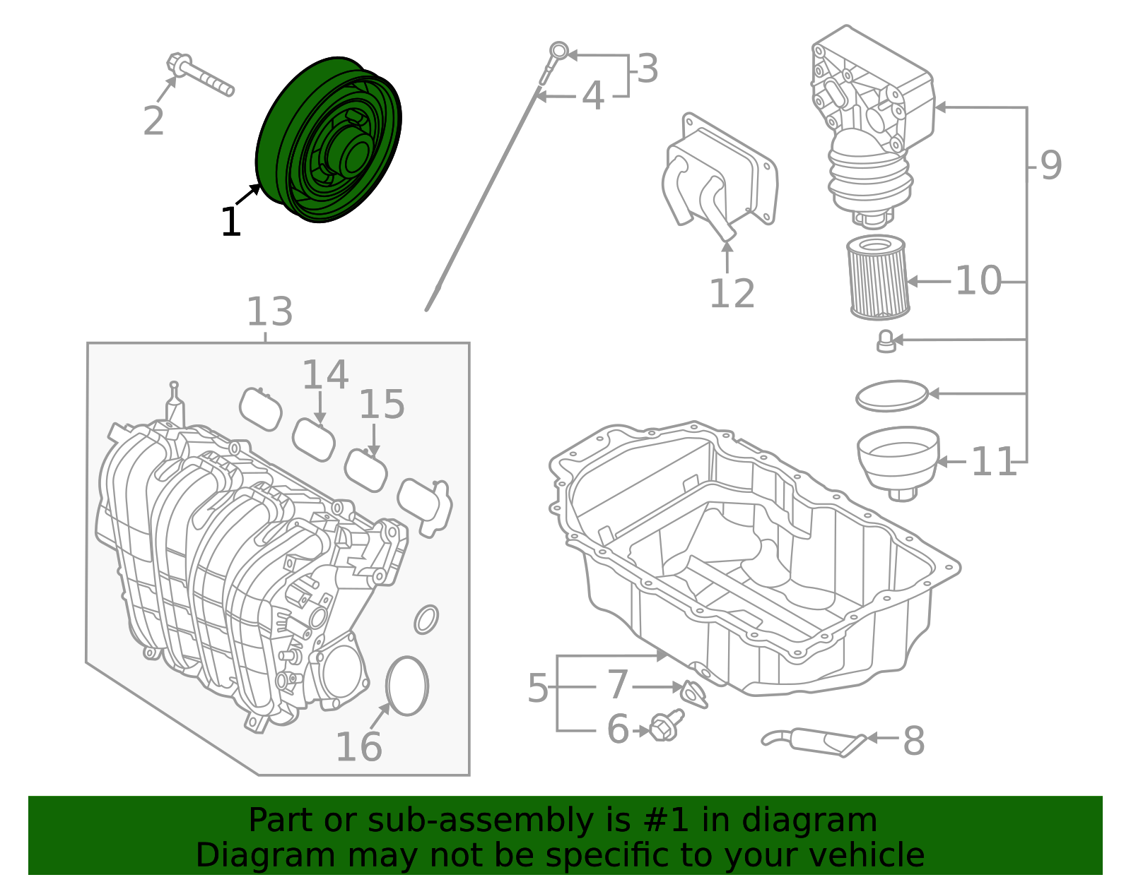 23124-2S010 - Kia Crankshaft Pulley 2021-2025 Kia | Performance Auto Parts