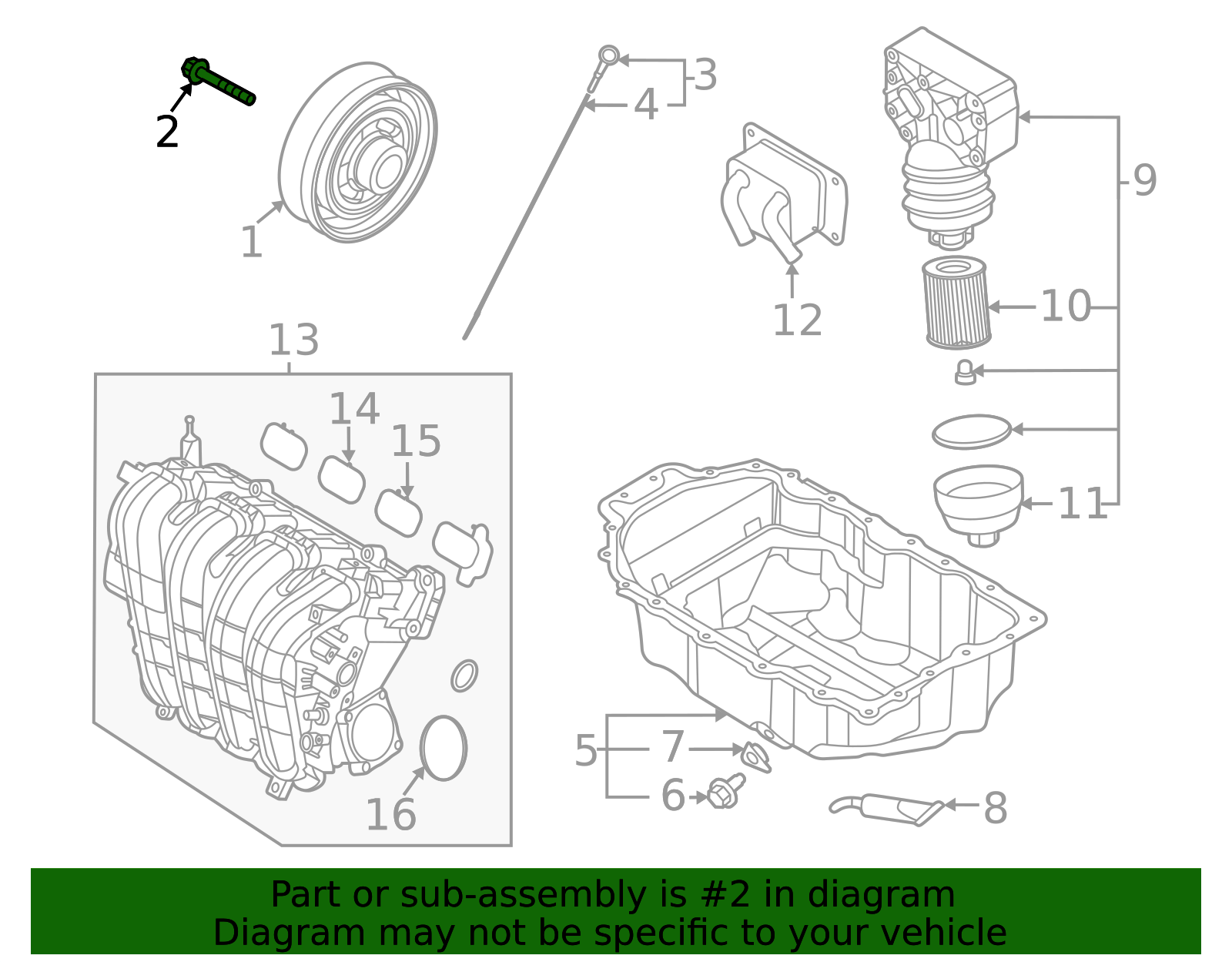 2021-2025 Kia Crankshaft Pulley Bolt 23127-2S000 | TascaParts.com