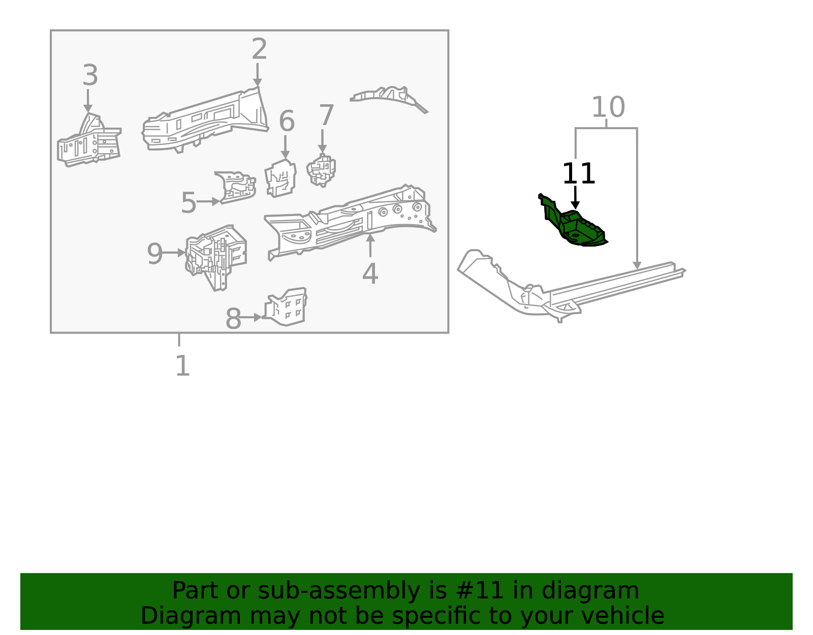 Genuine Official Toyota Rear Rail part# 57017-06140 for 2018-2025 ...