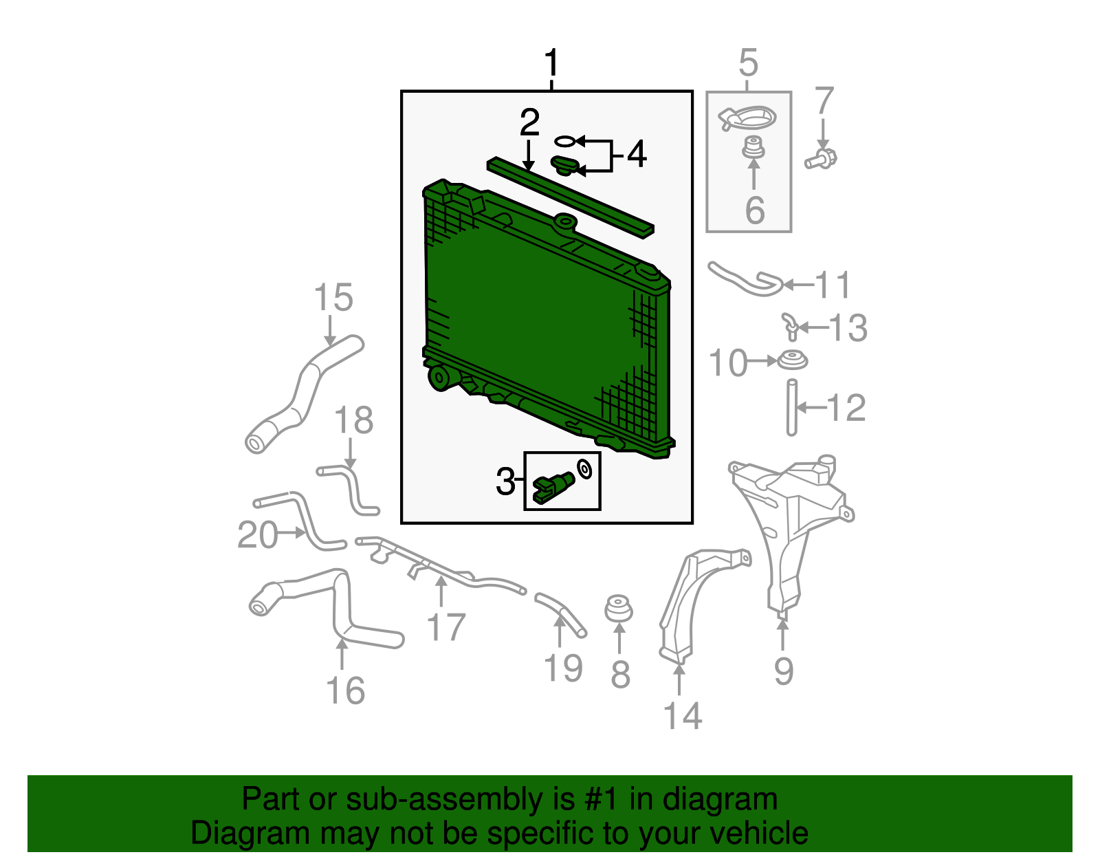 19010-RGL-A51 - Radiator Assembly 2005-2010 Honda Odyssey | Honda Parts ...