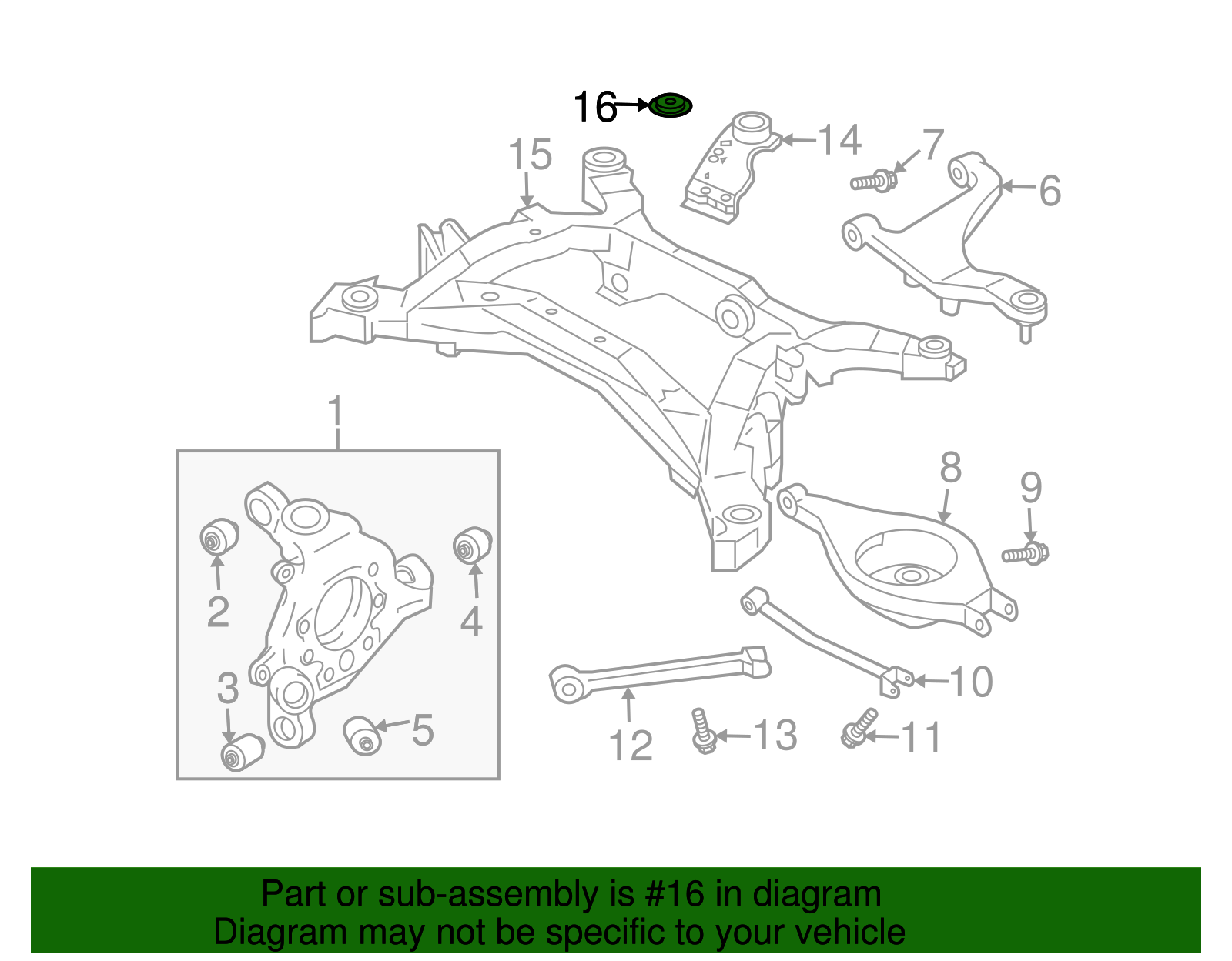 2003-2025 Nissan Suspension Cross-Member Stopper 55474-AG011 | Nissan RVA