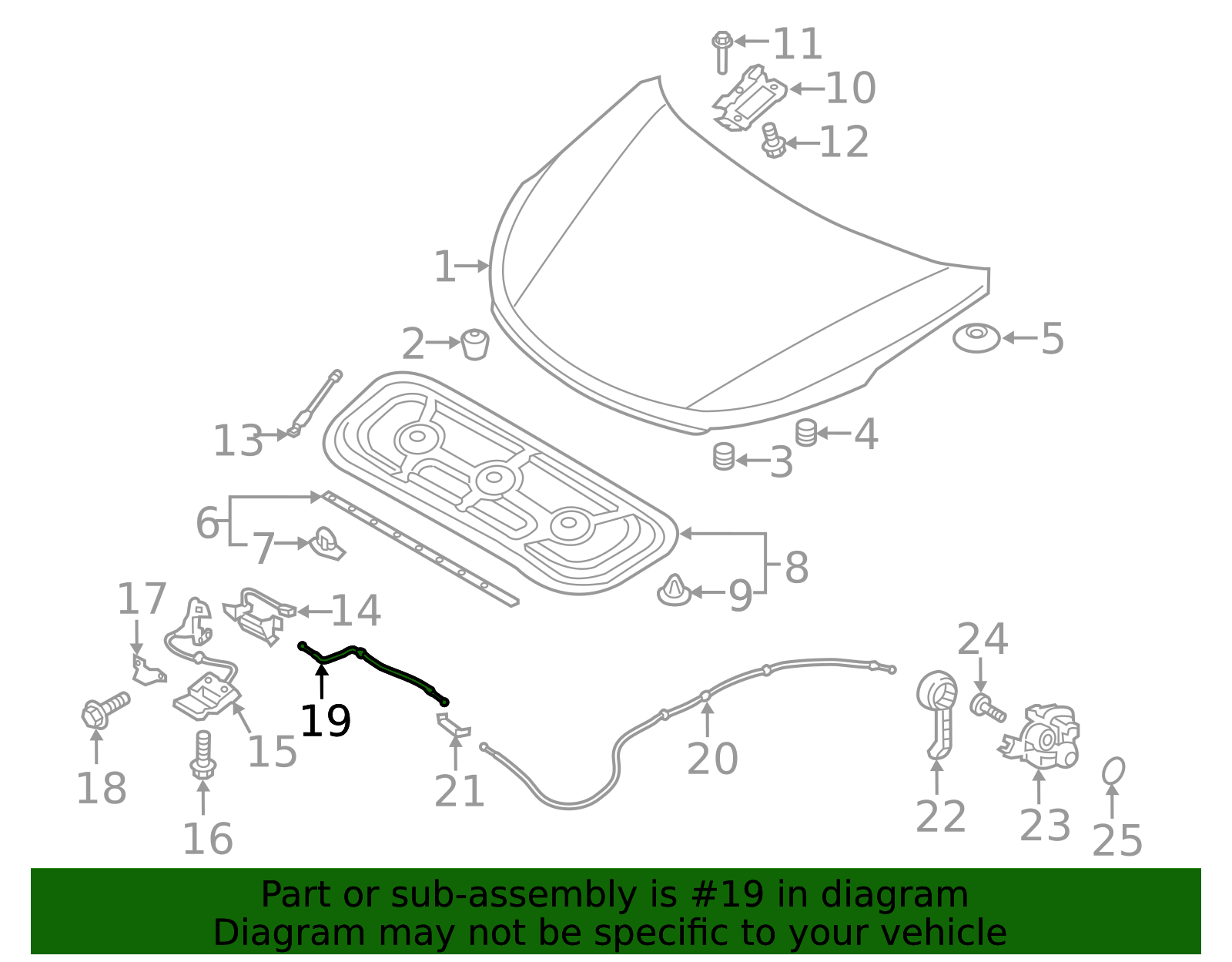 2013-2019 Hyundai Release Cable 81190-2W100 | MotorMotor