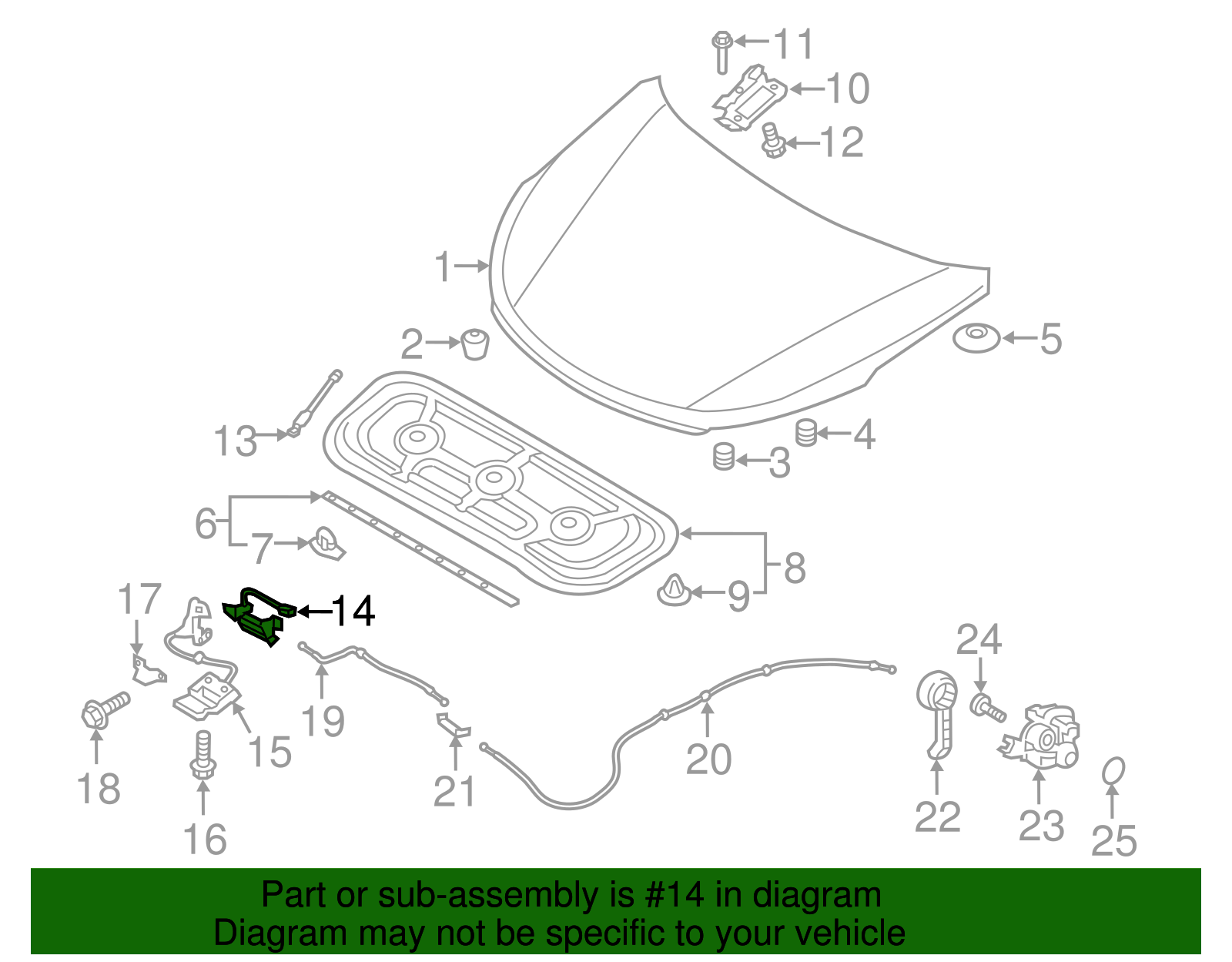 Hyundai - 81130-2W000 - Latch Assembly - 2013-2018 Hyundai | OEM ...