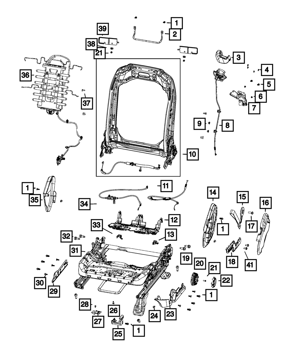 6QD05TX7AE - Seat Release Handle And Cable 2018-2026 Jeep Wrangler ...