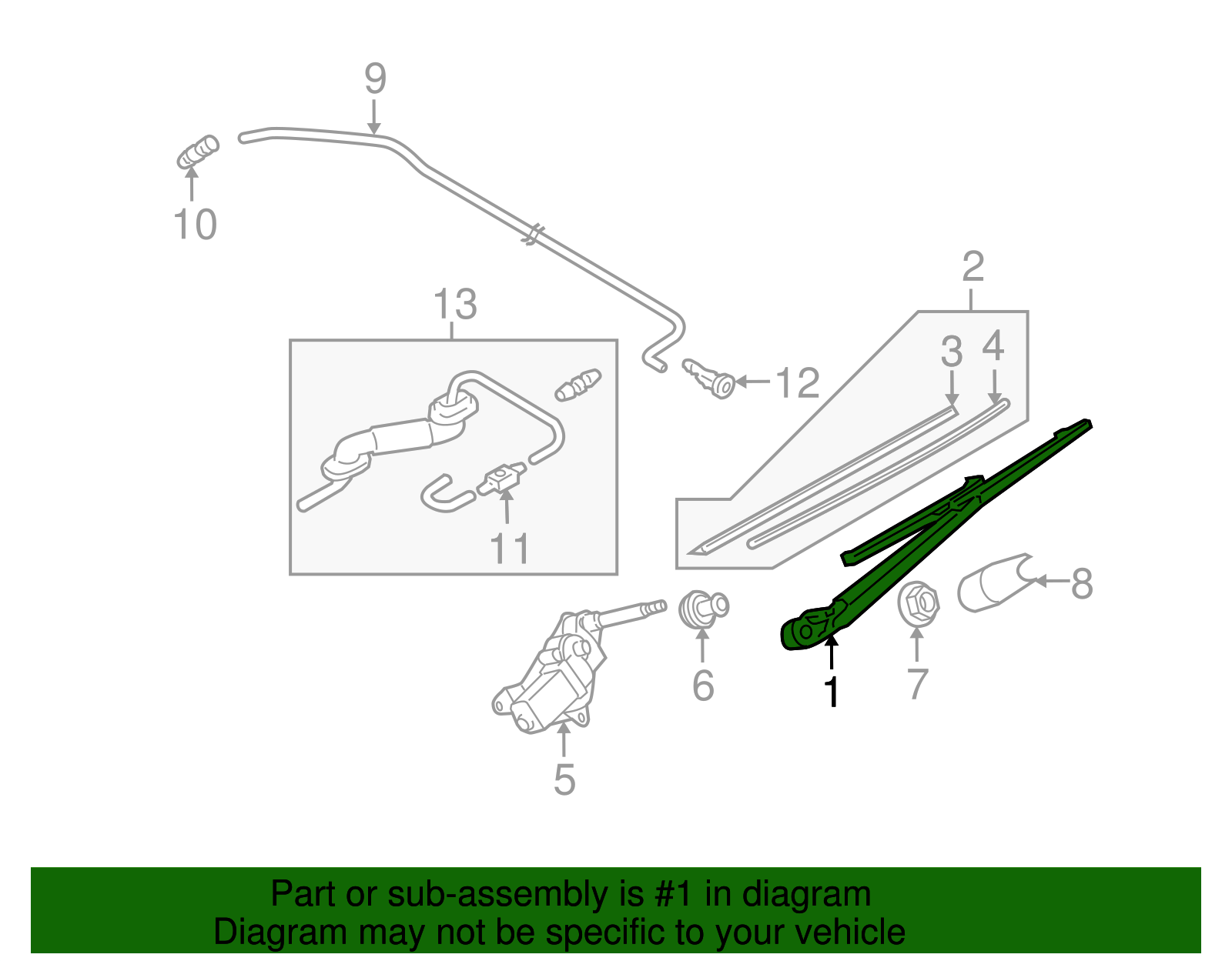 2006-2015 Mazda 5 | Wiper Arm | C235-67-421A | OEM Vehicle Parts