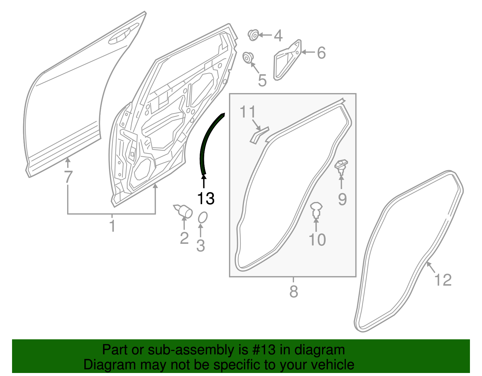 2016-2021 Mazda CX-3 Rear Weather-Strip - Driver's Side (LH) D10E-73 ...