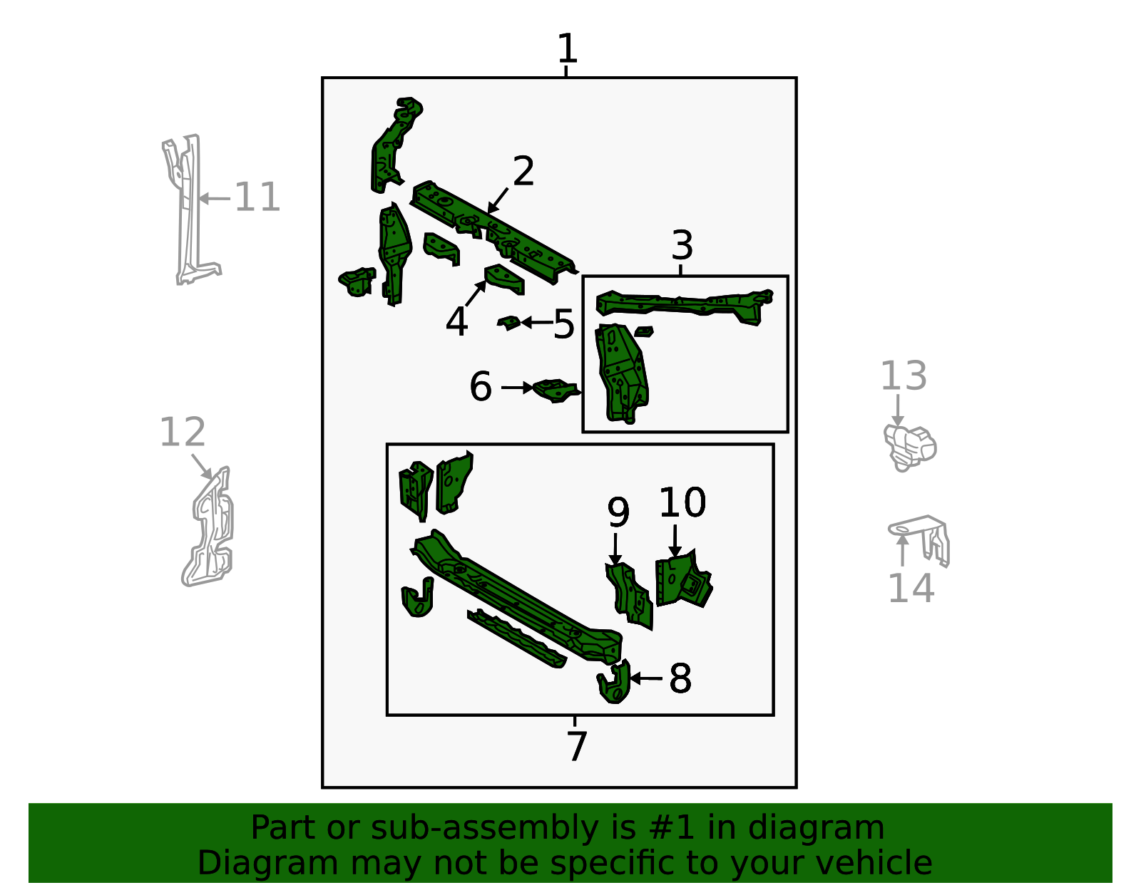 53201-12B70 - Radiator Support Panel - 2009-2013 Toyota Corolla | OEM ...