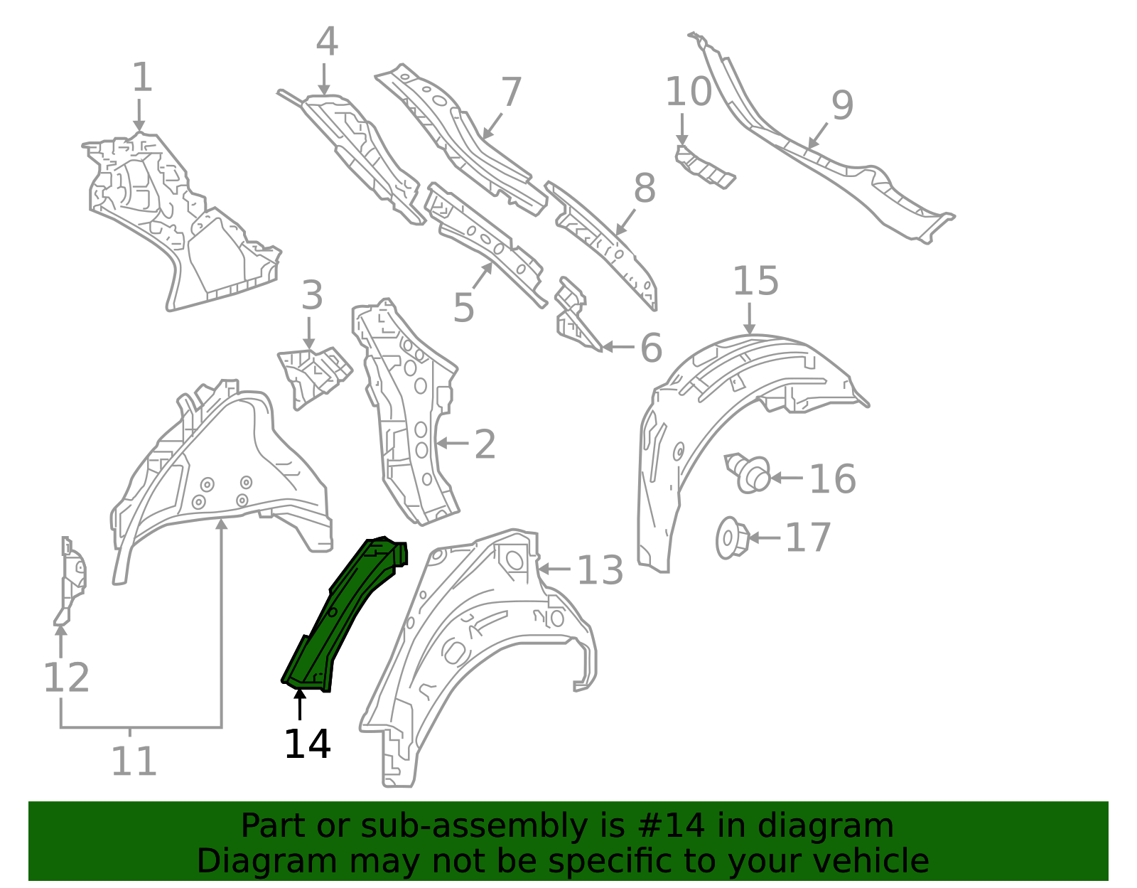 61615-12060 - Wheel Housing Bracket Find Vintage Parts