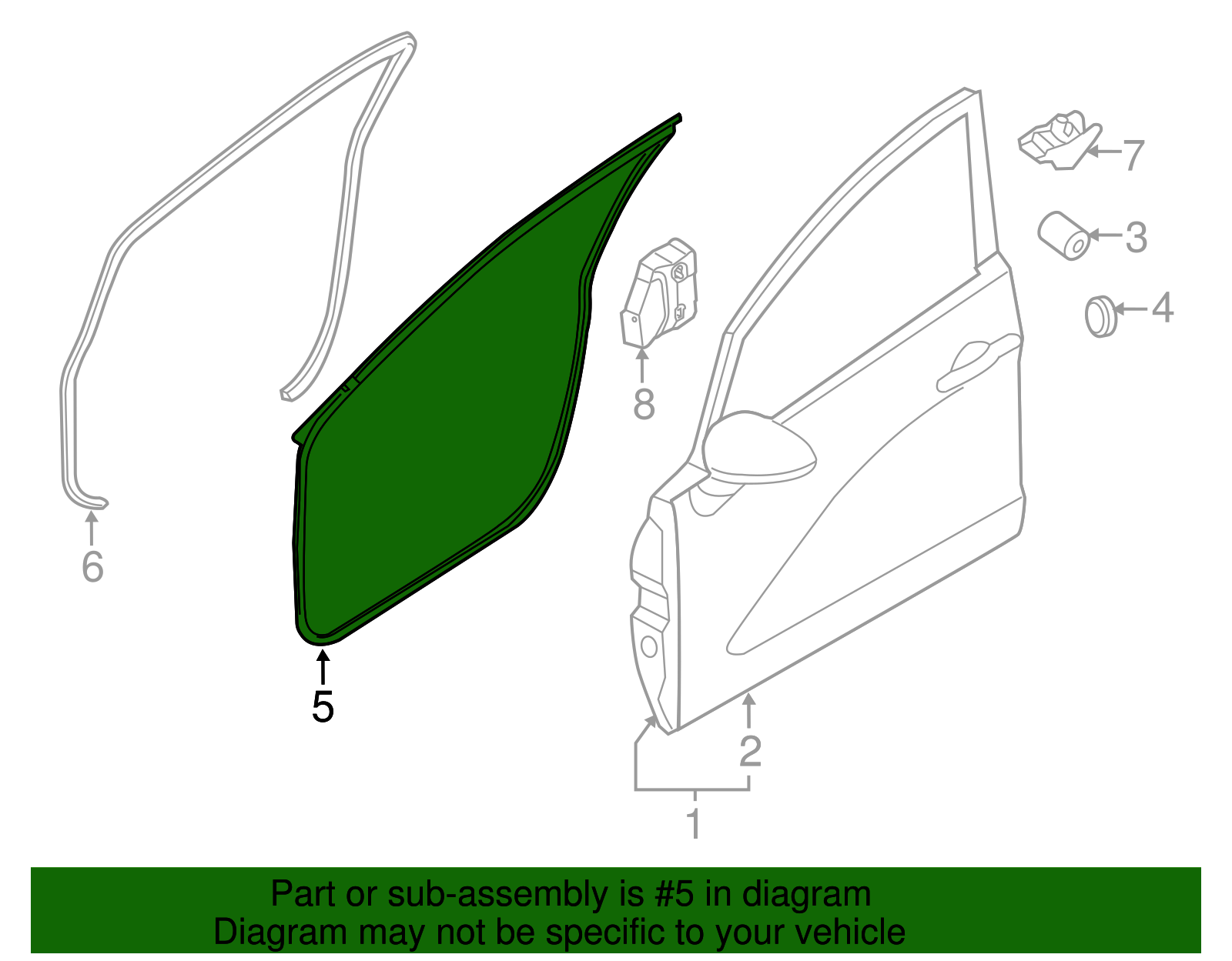 82130-1W000 - Door Weather-Strip 2012-2017 Kia Rio | Kia.Parts Store