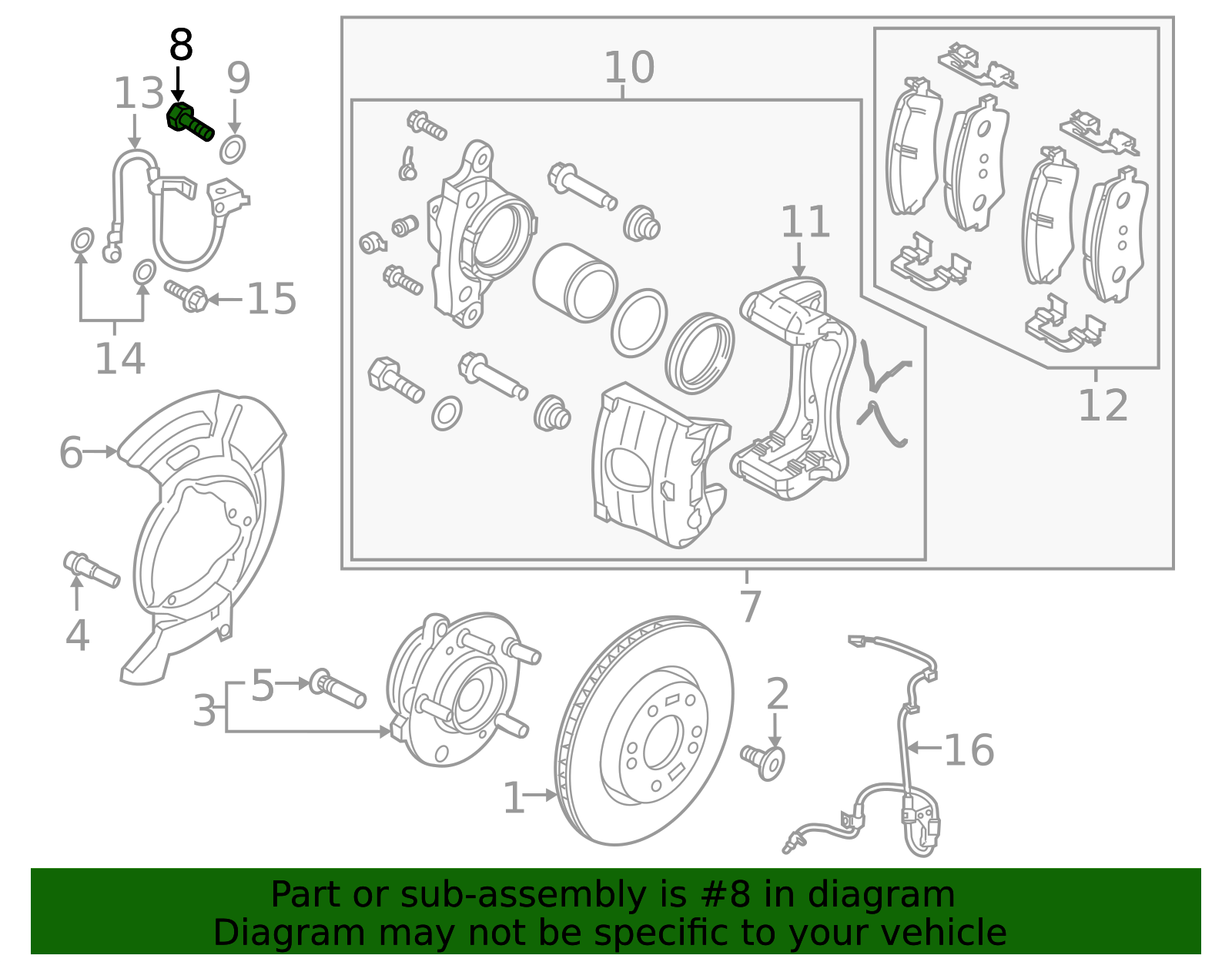 Genuine Disc Brake Caliper Bracket Mounting Bolt for 2005-2026 Hyundai ...