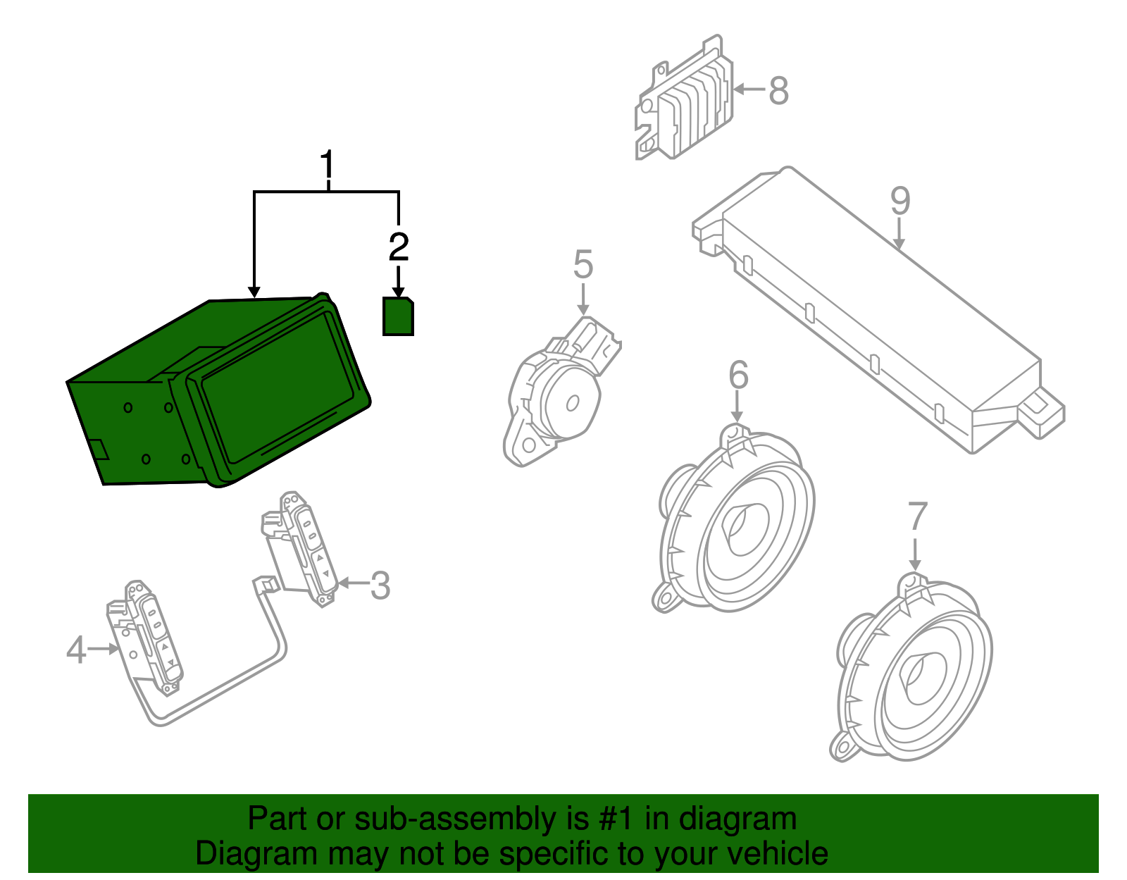 2016-2017 Nissan LEAF Display Unit 25915-4NP0E | Scott Evans Nissan Parts