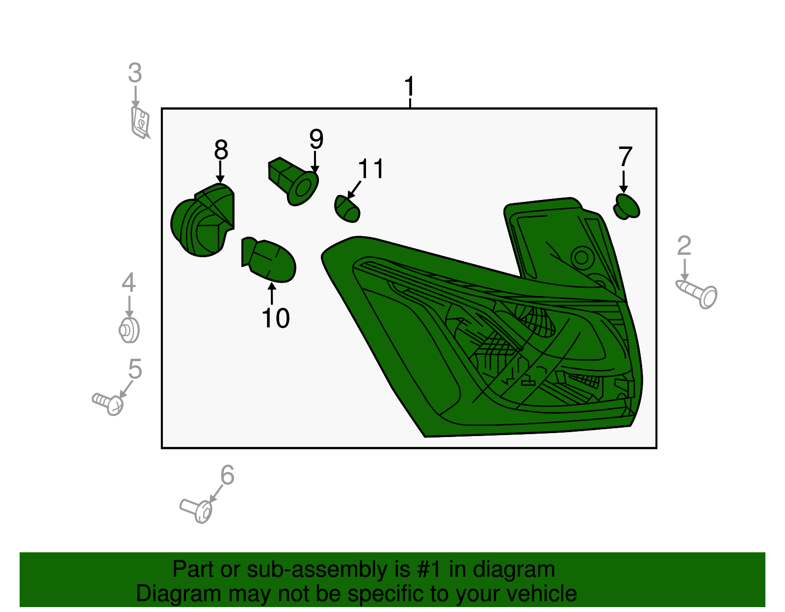2018-2021 Chevrolet Equinox Rear Driver Side Stop Lamp 84769835 | GM ...