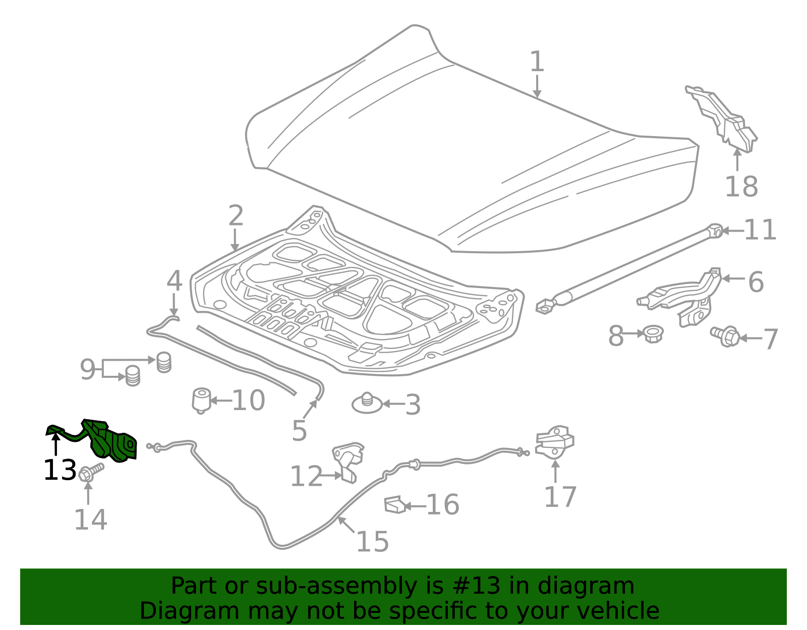 84679219 - Hood Primary and Secondary Latch 2019 GMC Acadia | GM Parts ...