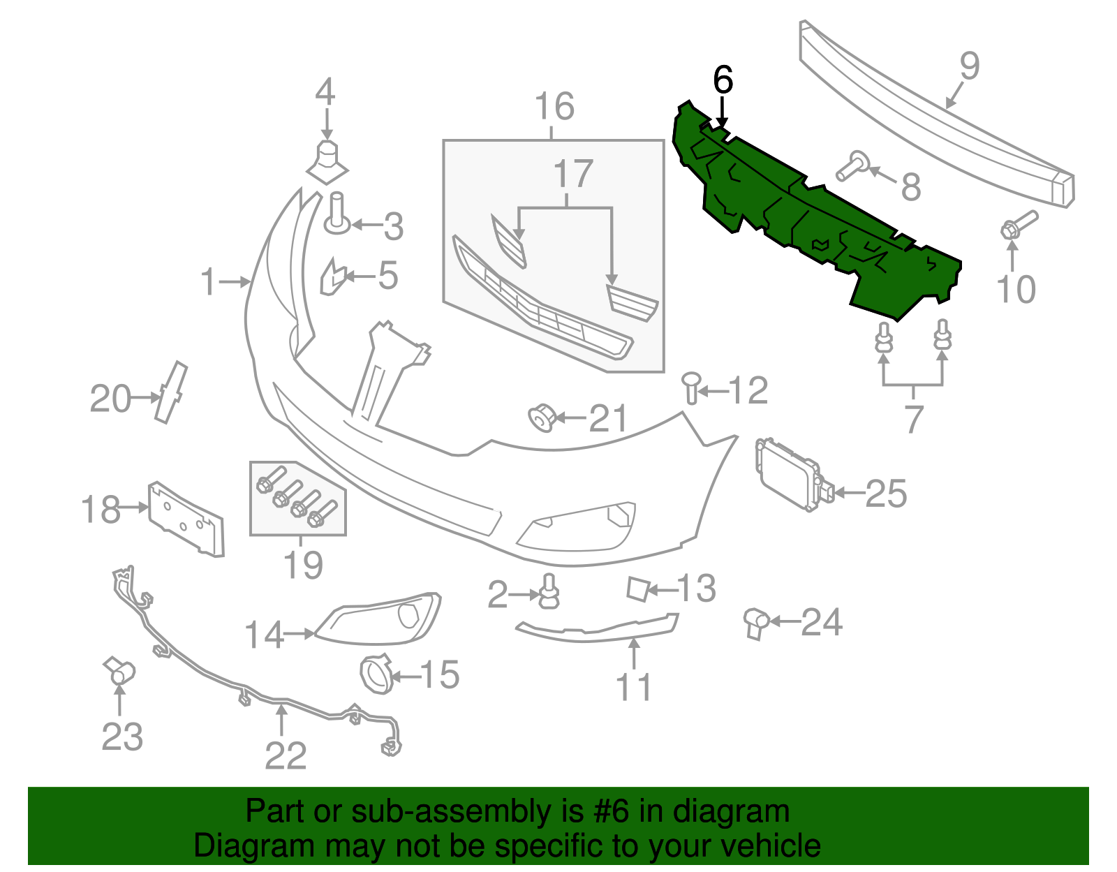 2009-2012 Lincoln MKS | Energy Absorber | 8A5Z-17C882-A | Walls' Ford Parts