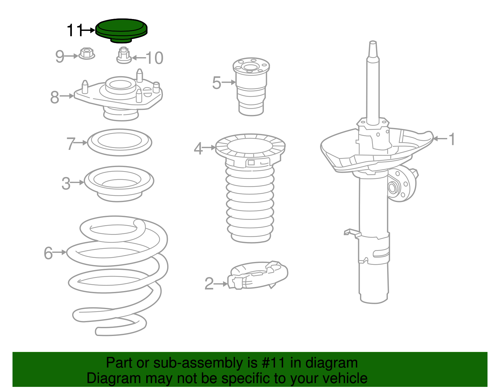51608-SNA-000 - Cap Front Shock Absorber Mounting - 2006-2017 Honda ...