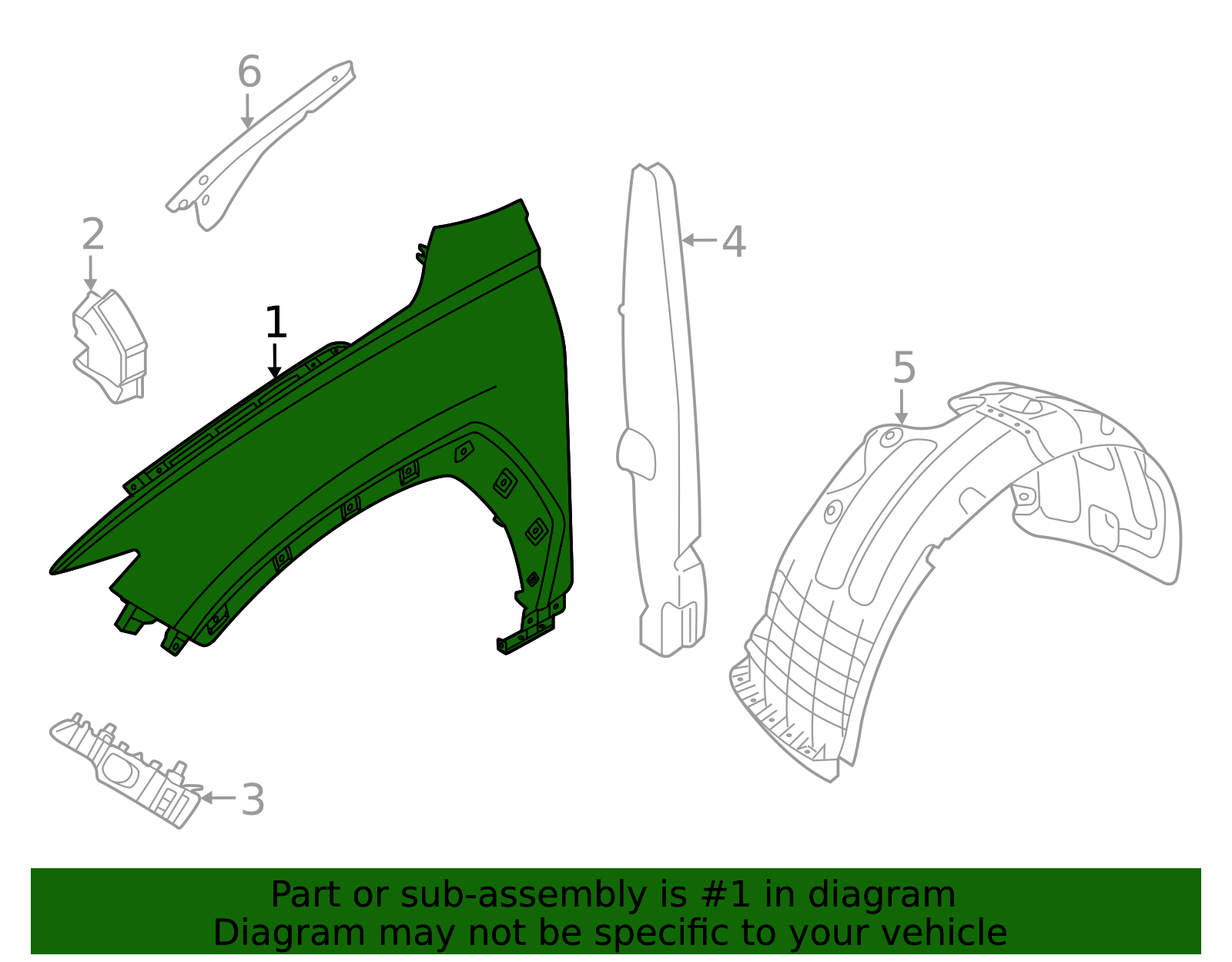 2022-2024 Hyundai Santa Cruz Fender 66321-K5000 | QuirkParts