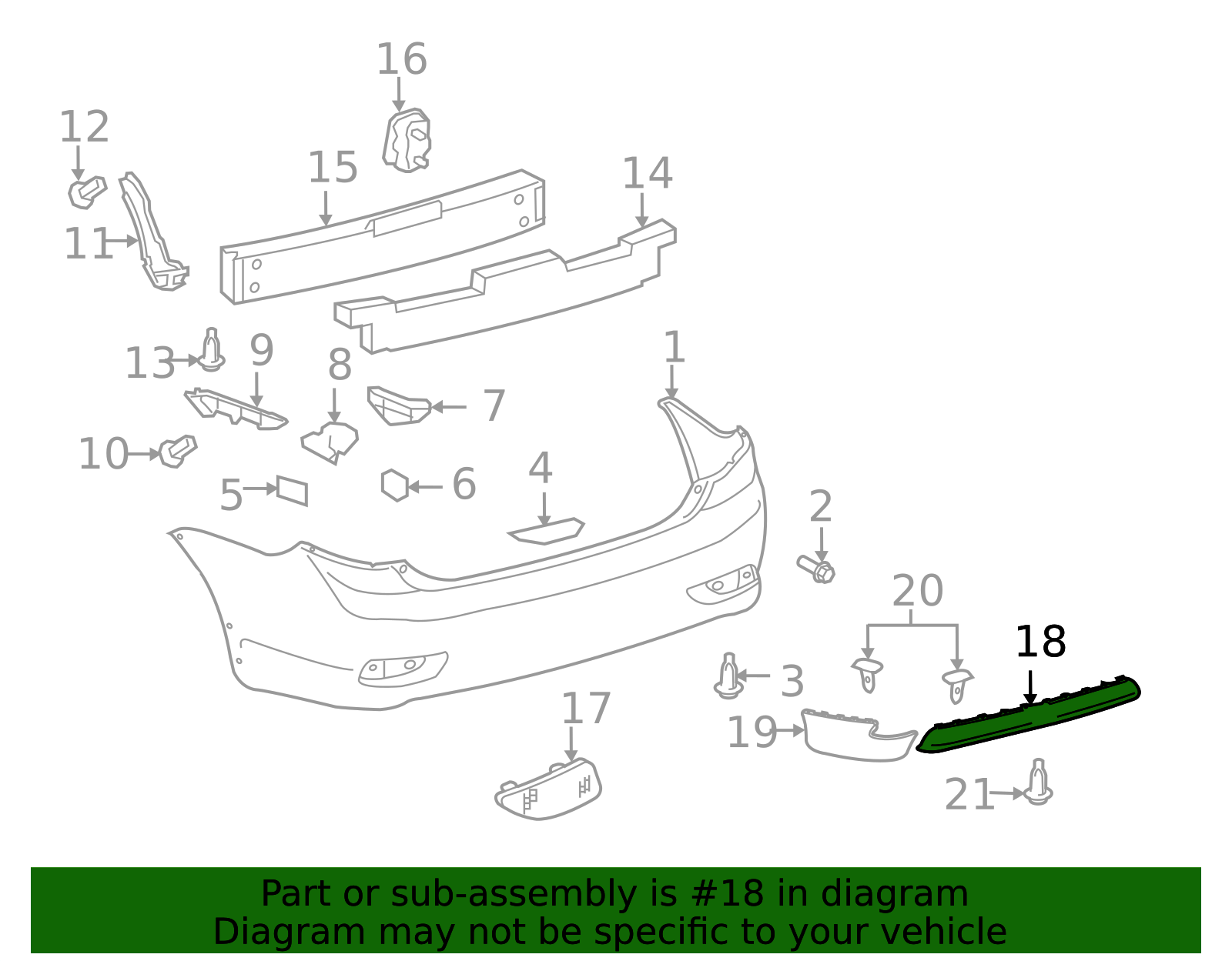 2011-2013 Toyota Corolla Spoiler Center 76891-02030 | OEM Parts Online