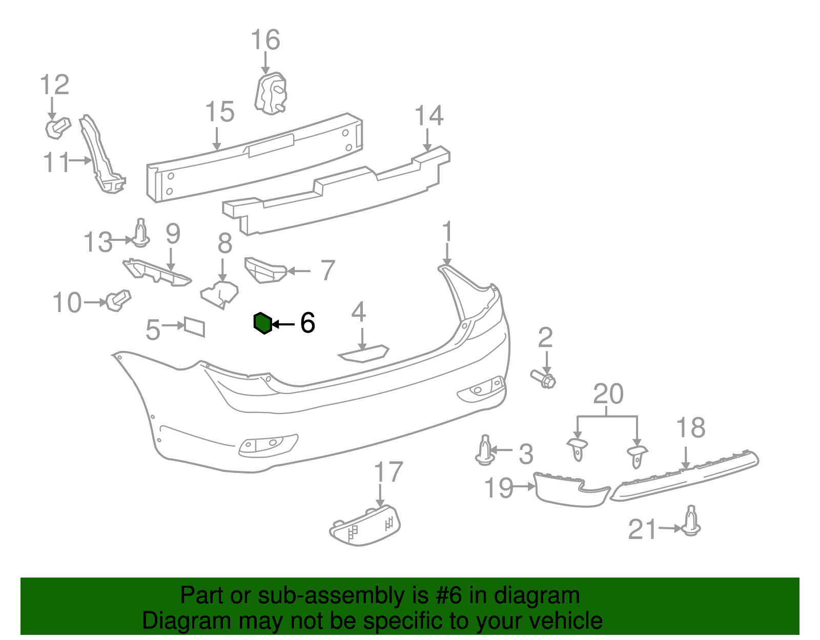 52462-02100 - 2011-2013 Toyota Corolla - Bumper Cover Pad | Toyota ...