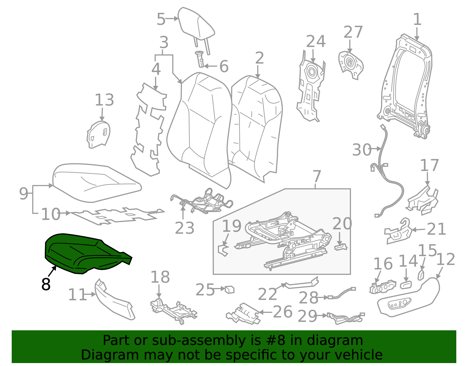 2021-2024 Toyota Venza Seat Cushion Pad 71512-48380 | Toyota Parts Center