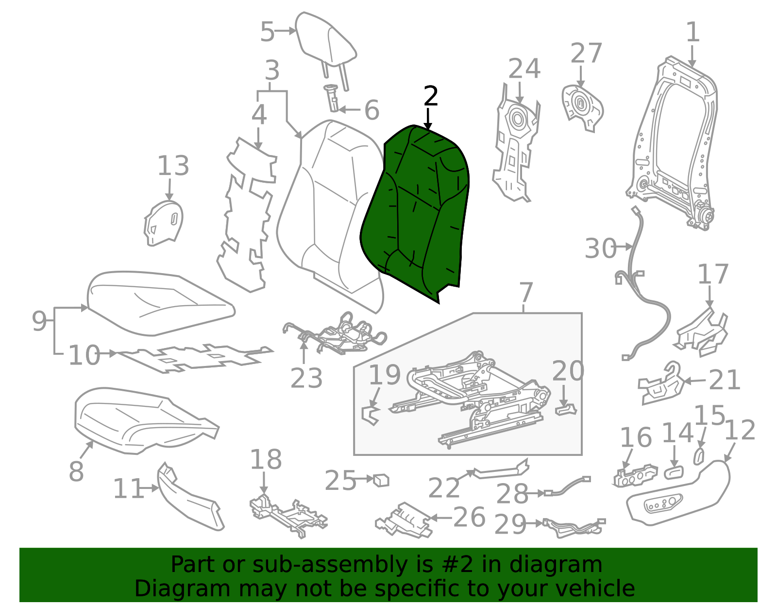 2021-2025 Toyota Seat Back Pad 71552-48270 | Toyota Parts Center
