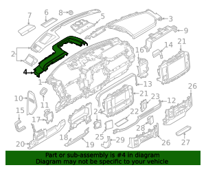 2023-2026 Ford Instrument Panel Cover PC3Z-26044D70-BD | OEM Parts Online