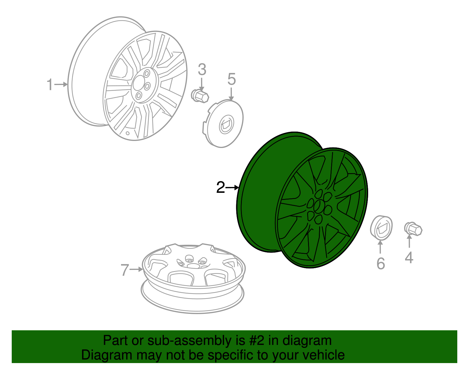 9599015 - 2013-2016 Cadillac SRX - 20x8-Inch Aluminum Wheel | Partners ...