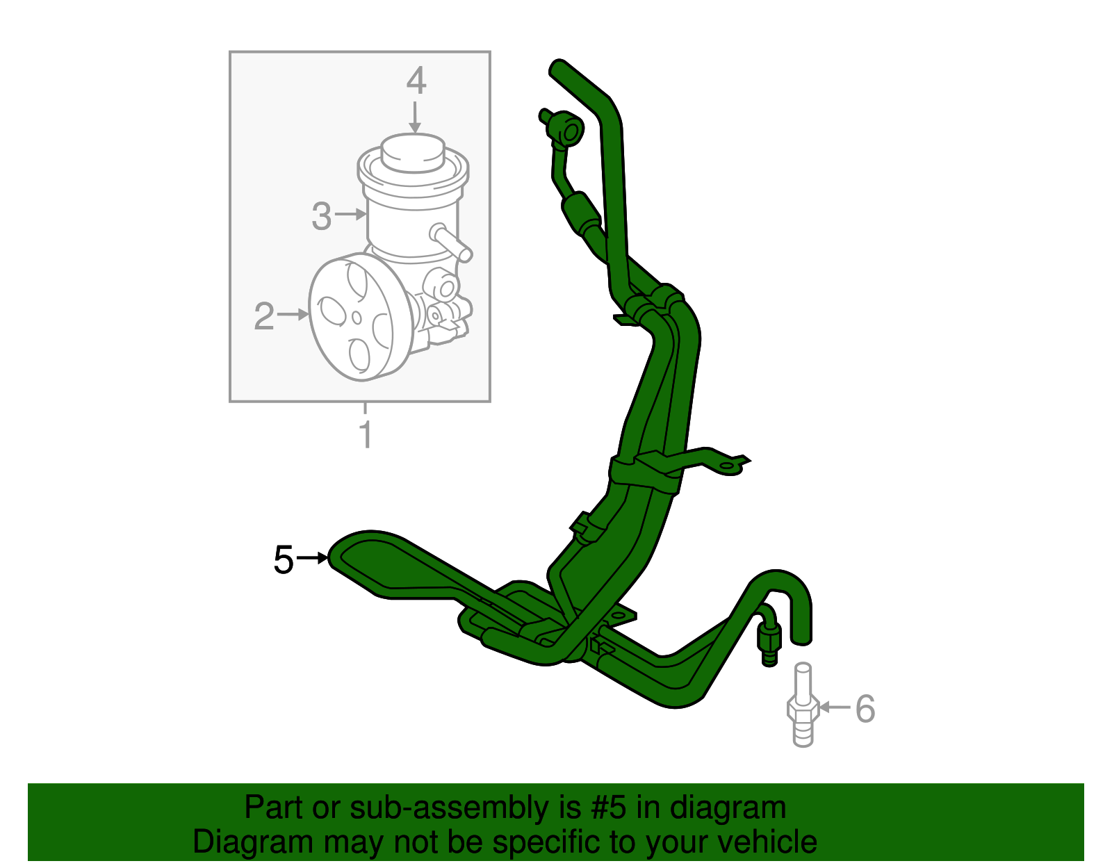 2005-2023 Toyota Tacoma Power Steering Pressure Hose 44410-04210 | OEM ...