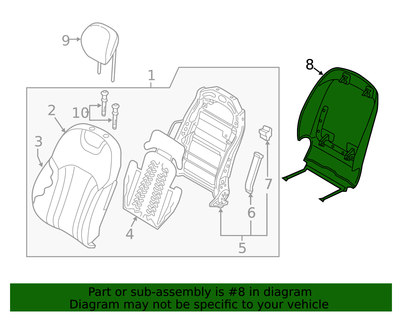 Hyundai - 88380-B1000-PPW - Seat Back Panel - 2015-2020 Hyundai | OEM ...