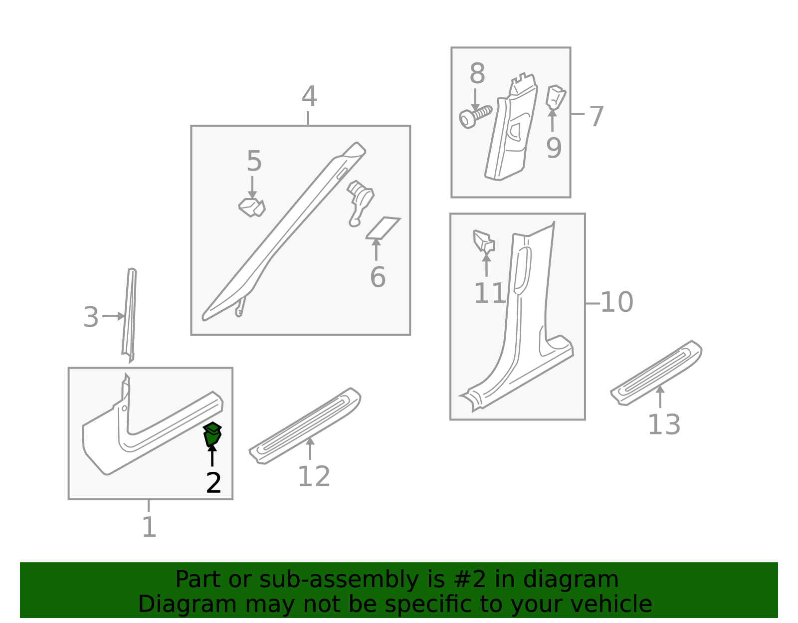 Body A-Pillar Trim Panel Clip 4A0-867-276-A | OEM Parts Online