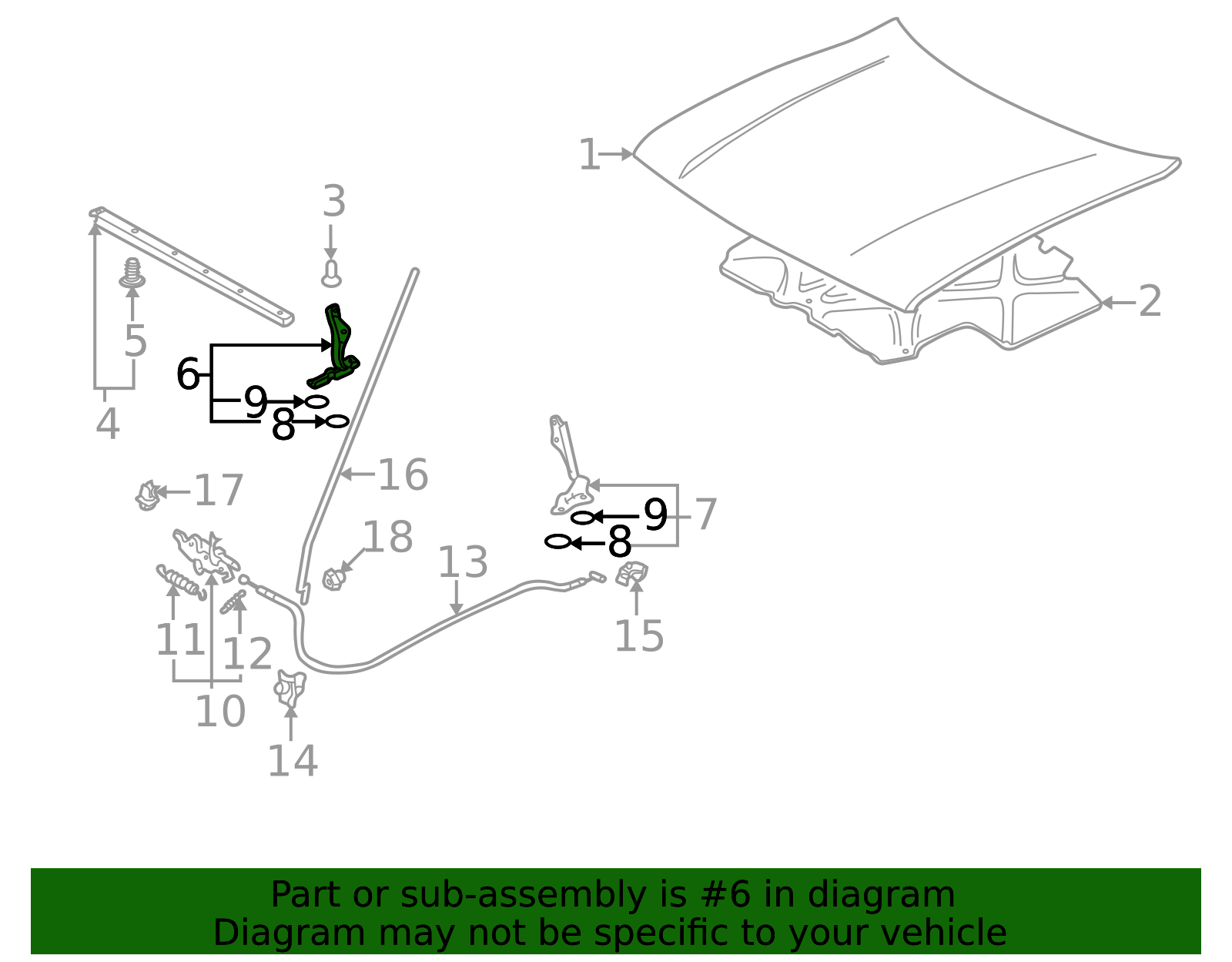 1995-2004 Toyota Tacoma Hood Hinge 53410-35010 | MotorMotor