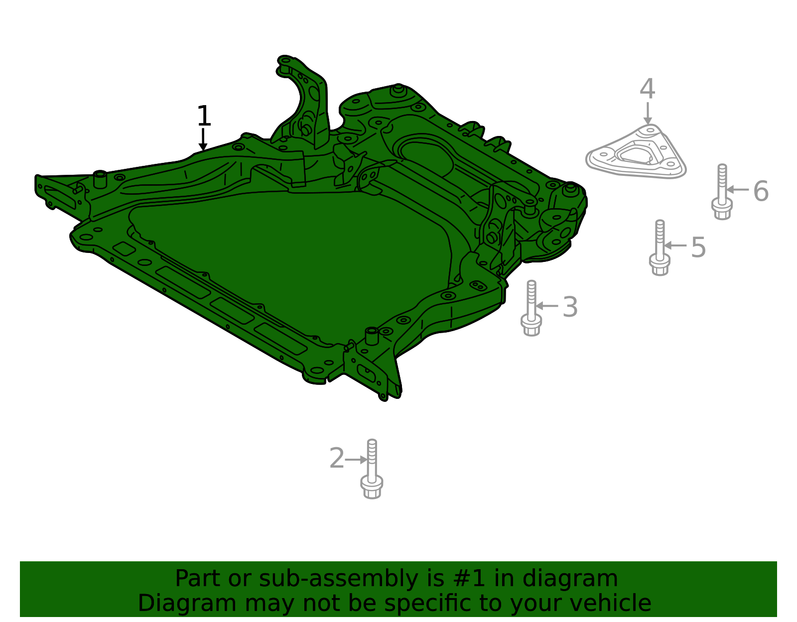 2021 Nissan Rogue Engine Cradle 54401-6RA2A | My Nissan Part