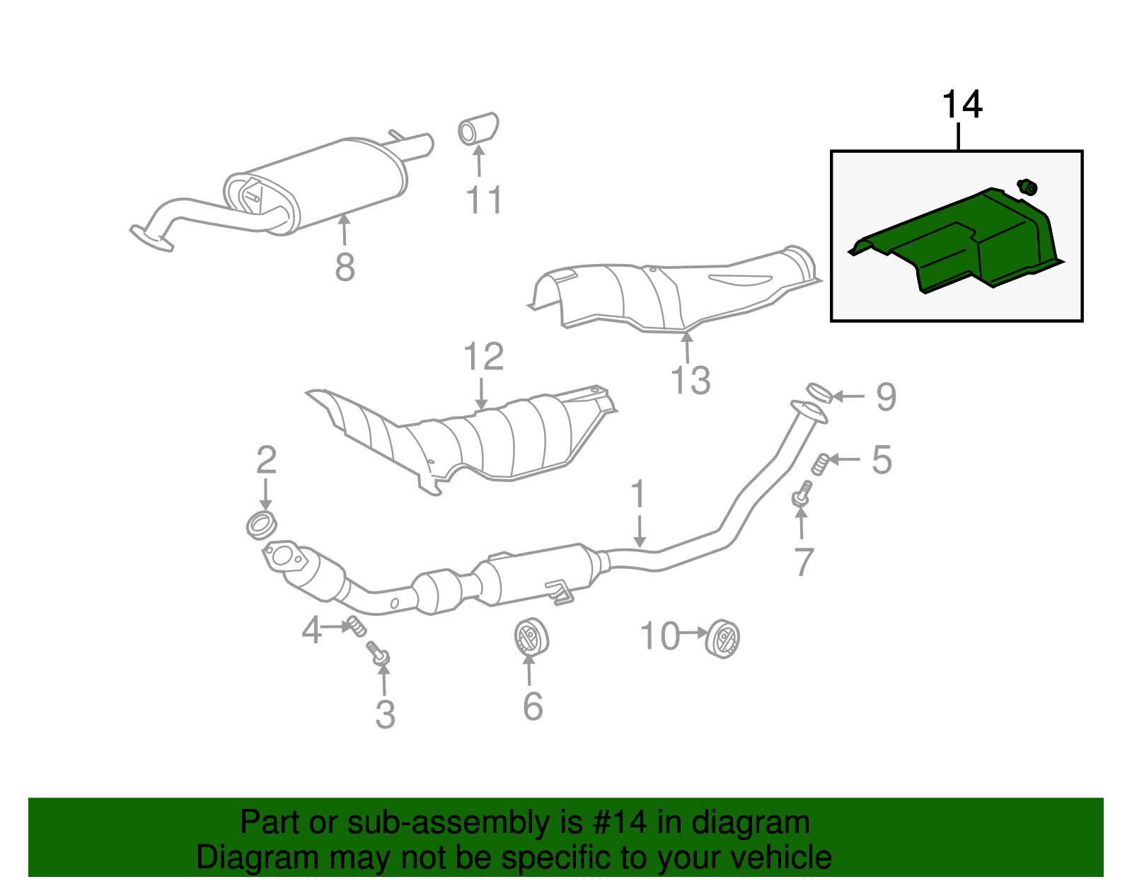 2003-2013 Toyota Corolla Muffler Shield 58327-12160 | Toyota Parts Center