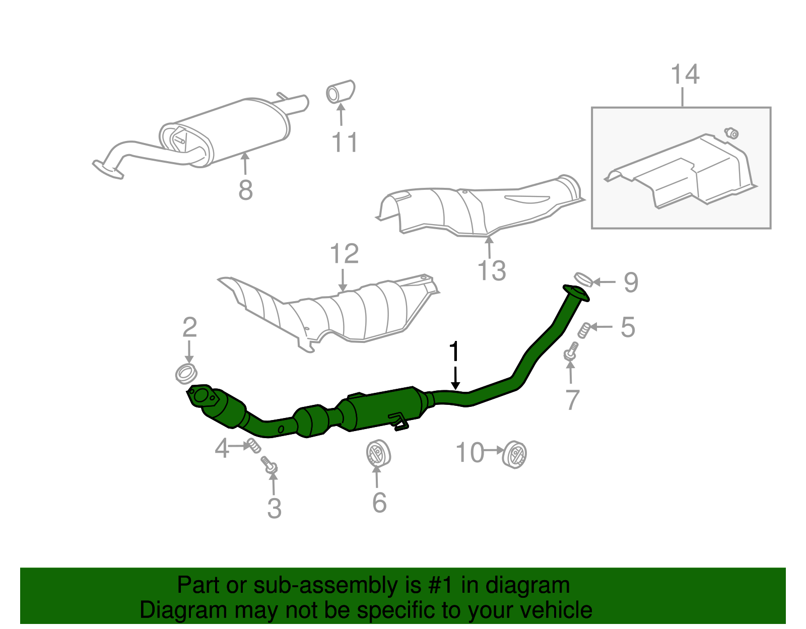 17410-0T080 - Converter & Pipe - 2009-2011 Toyota | OEM Genuine Toyota ...