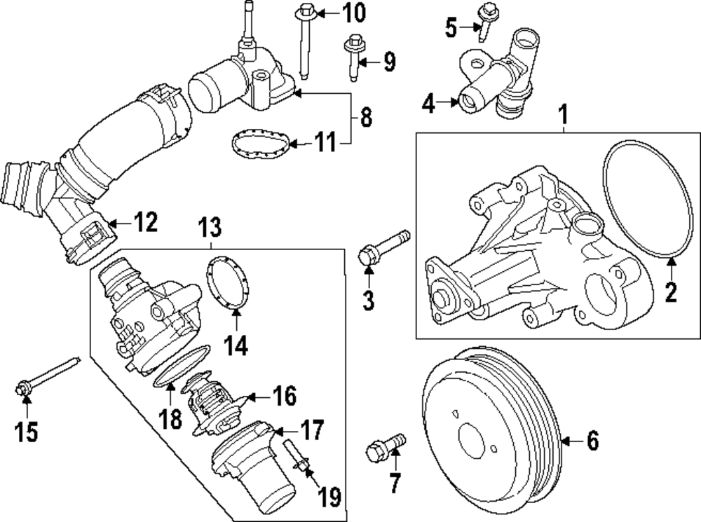PR3Z-18663-A - Water Pump Tube 2023-2025 Ford | Group 1 Auto Parts