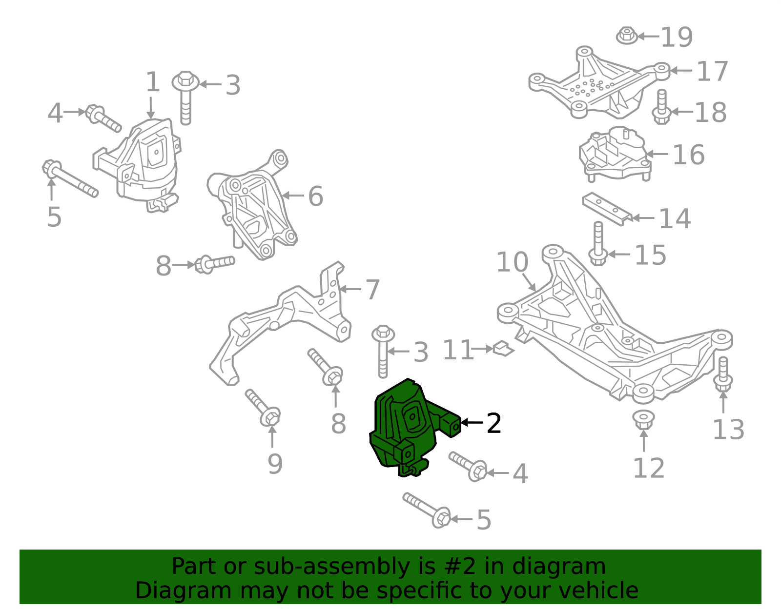 2018-2025 Audi Mount 4M0-199-371-GM | OEM Parts Online