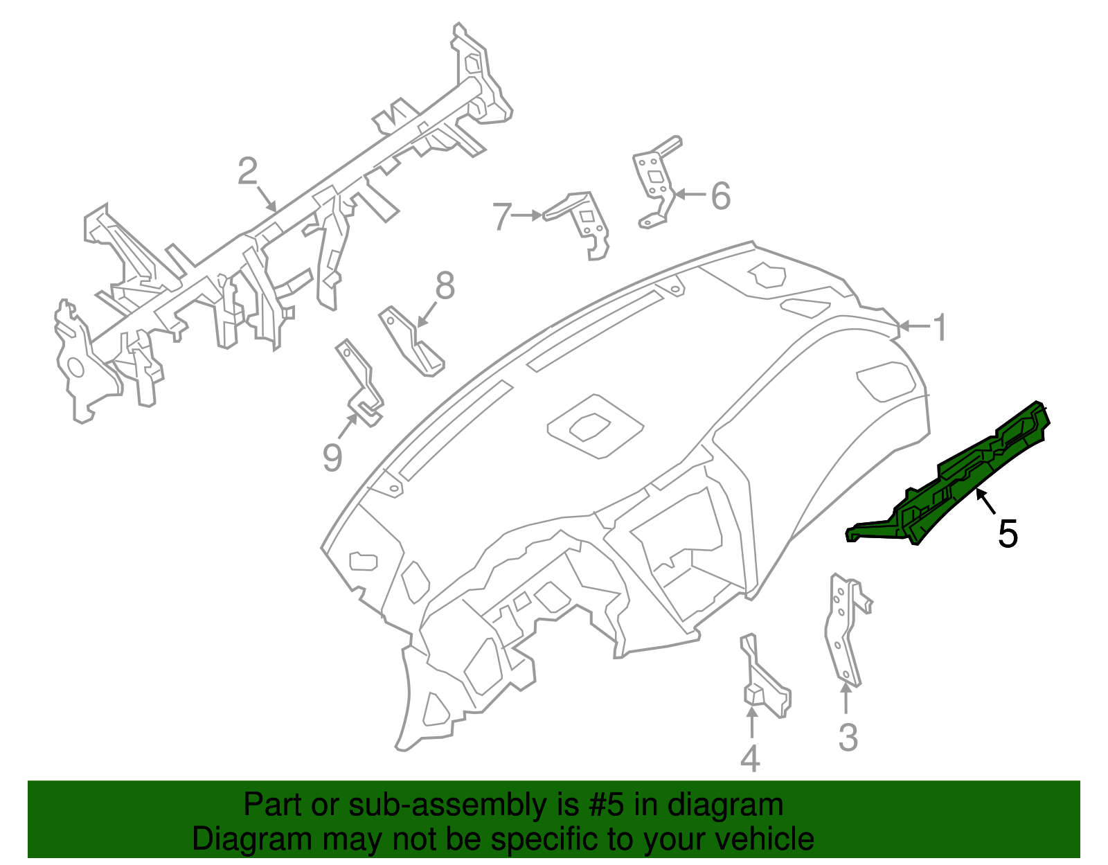 2019-2024 Nissan Murano Bracket 68162-9UF0A | Nissan Parts Central
