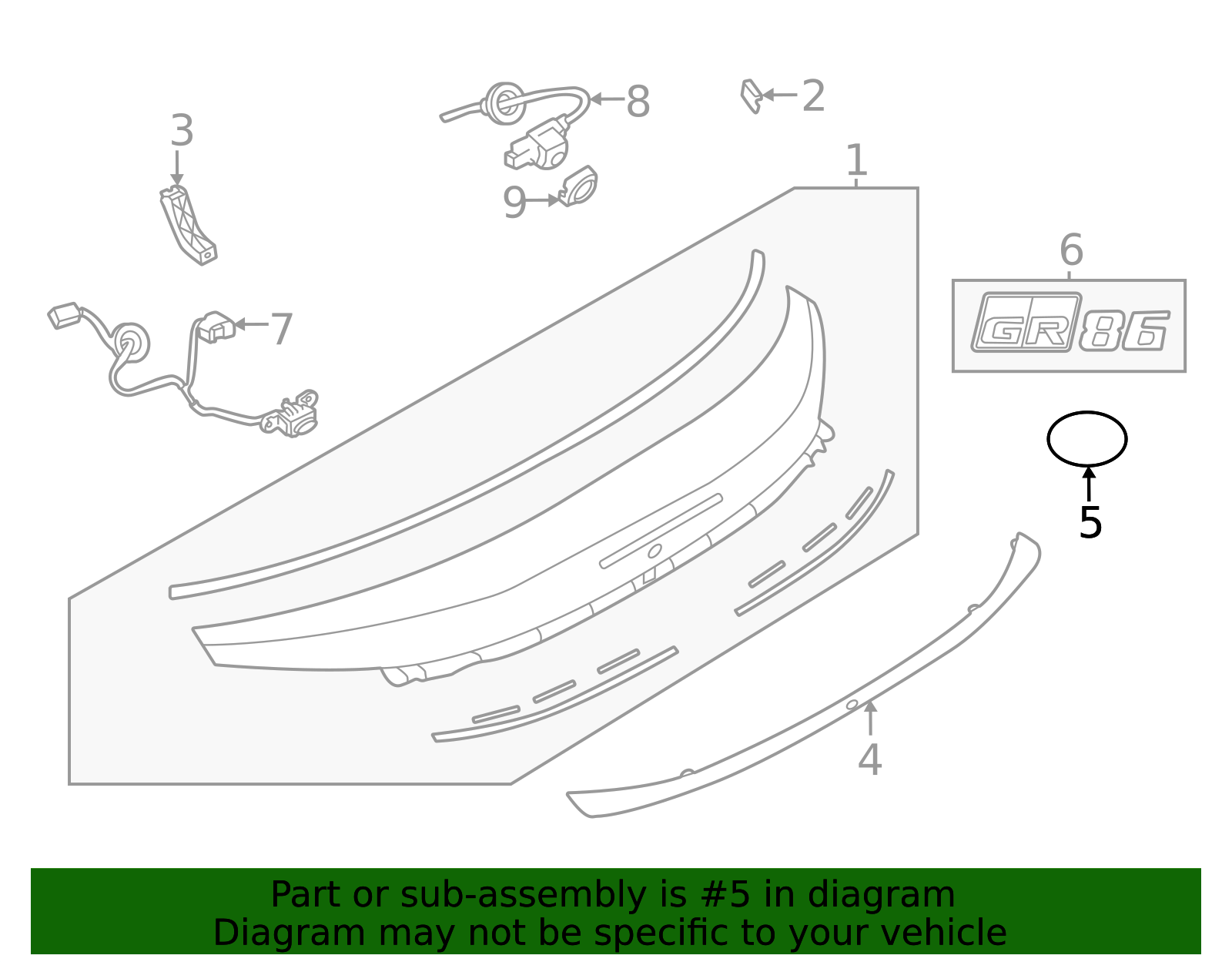 2022-2025 Toyota GR86 Deck Lid Emblem SU003-08643 | Toyota Parts Center