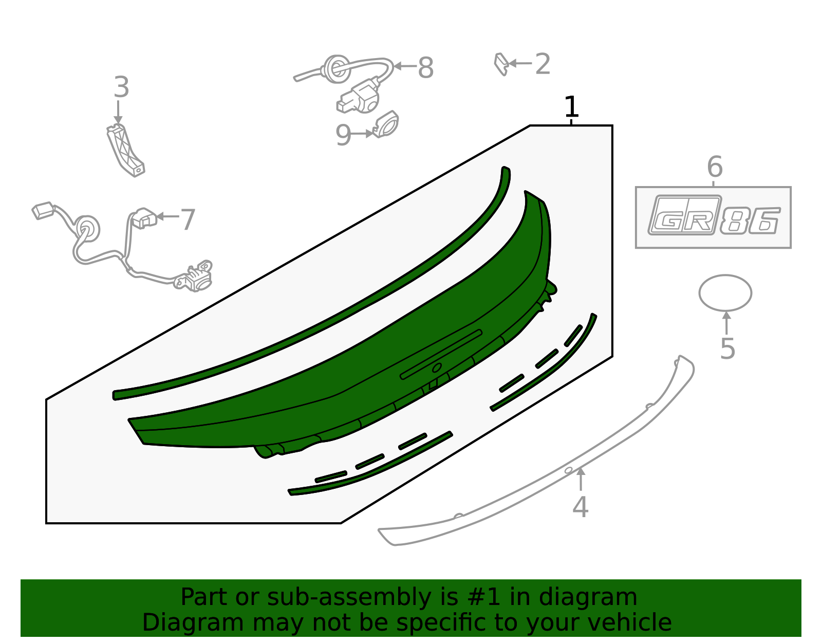 SU003-10681 - 2022-2024 Toyota GR86 - Trunk Lid Trim | Discount Parts ...