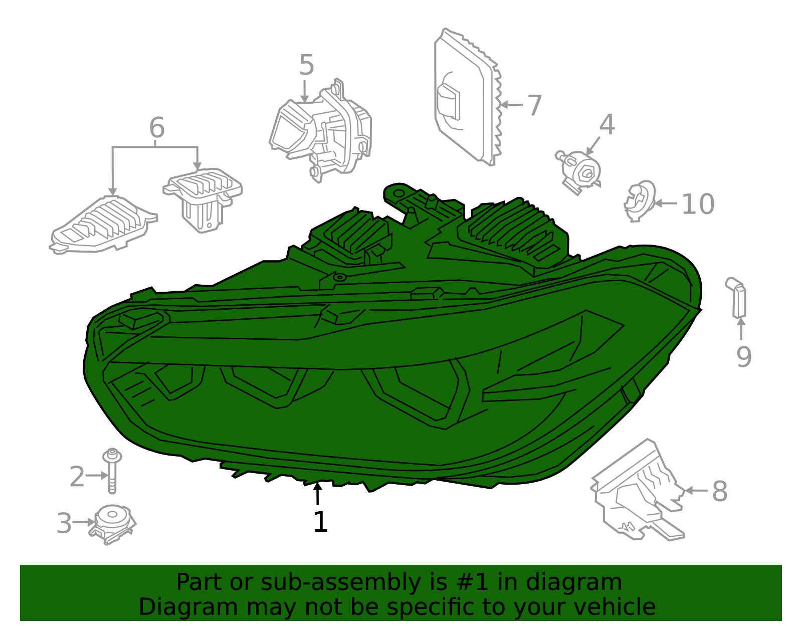 63-11-7-489-233 - 2018-2021 BMW X2 - Composite Headlamp | Buy BMW Parts Now