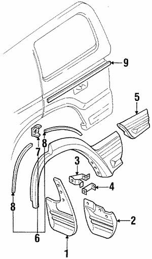Genuine OEM Mitsubishi Mud Guards | MitsubishiPartsOnSale.com ...