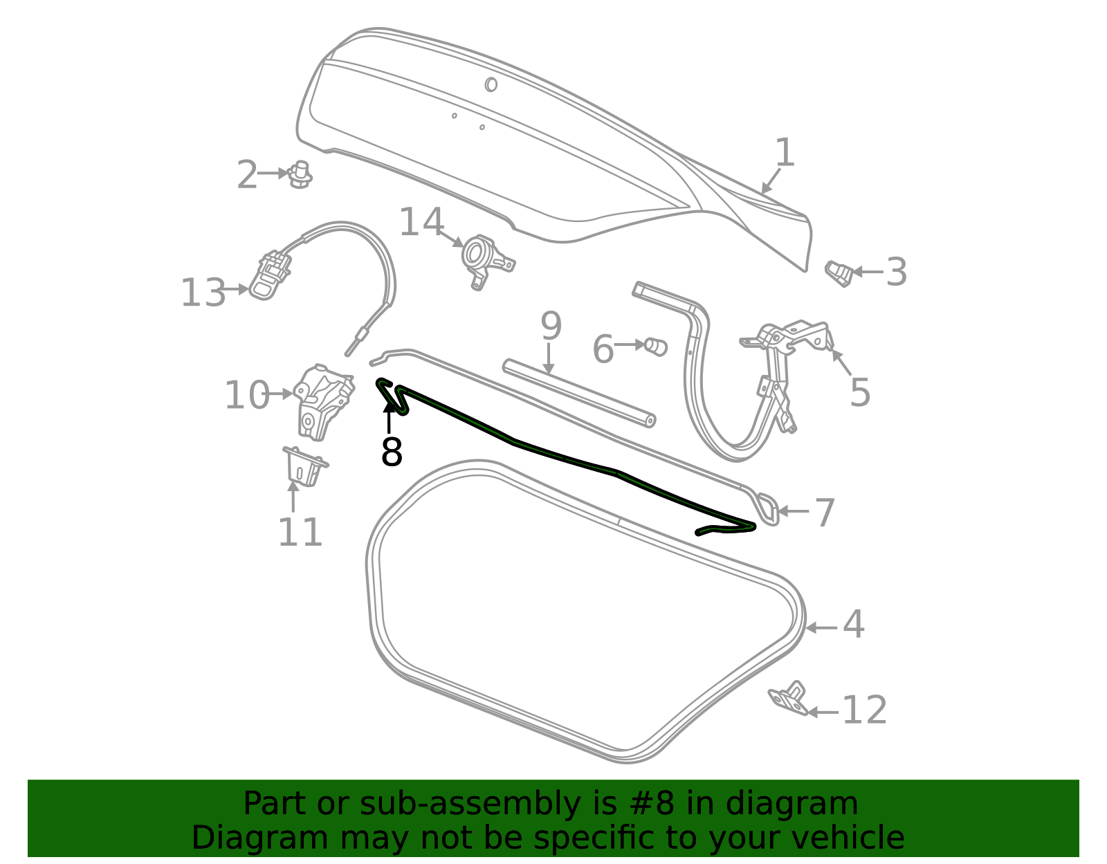 2020-2026 Cadillac CT4 Driver Side Rear Compartment Lid Hinge Torque ...