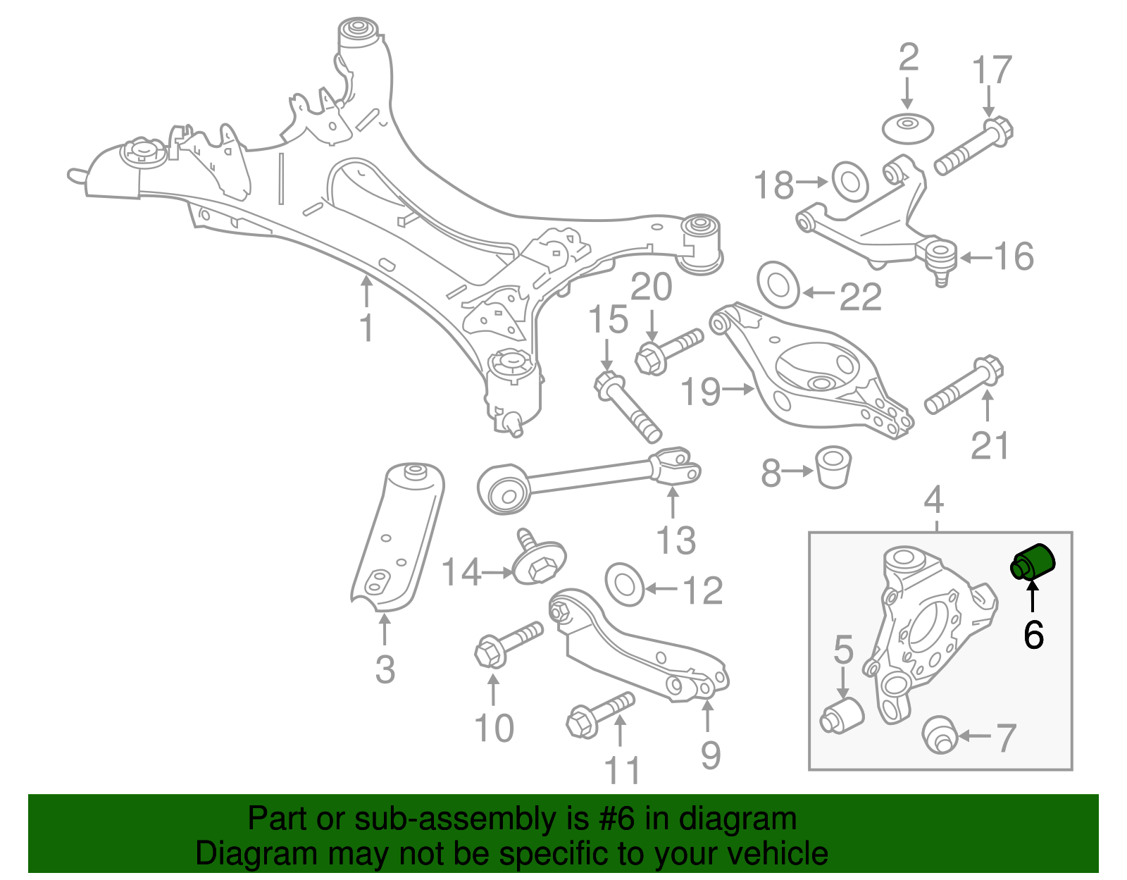2011-2017 Nissan Quest Knuckle Assembly Rear Bushing 55157-1JB0A | Team Nissan Inc.