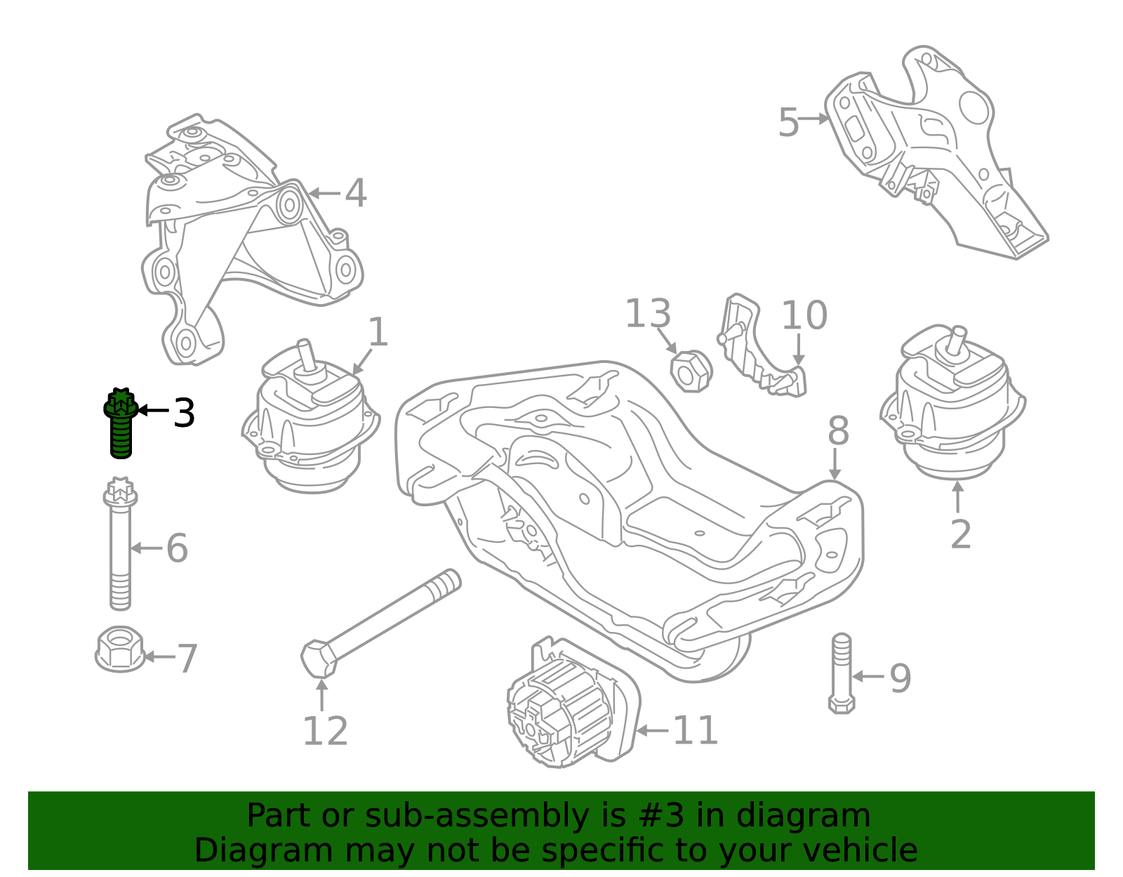 Genuine BMW 07-12-9-907-184 | Engine Support Bolt | FREE Shipping on ...
