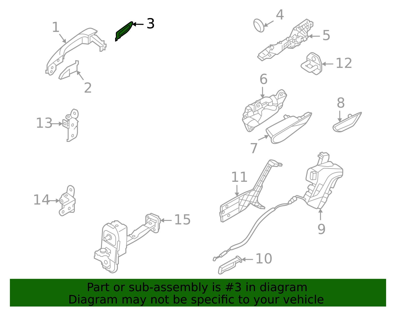 Hyundai - 83662-N9000 - Exterior Door Handle Pad - 2022-2024 Hyundai ...