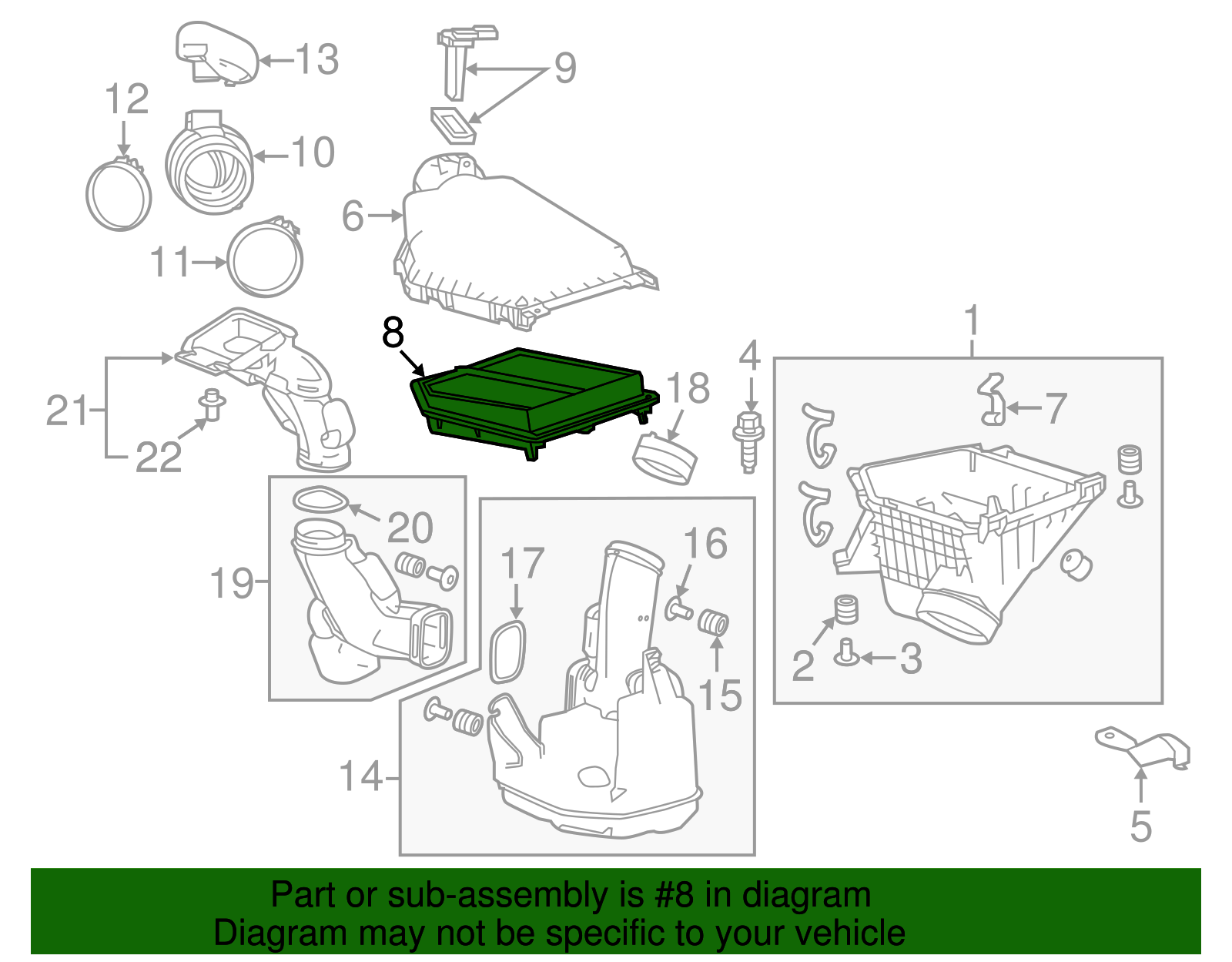 OEM 2013-2017 Honda Accord Air Filter 17220-5A2-A00 | Honda Automotive ...